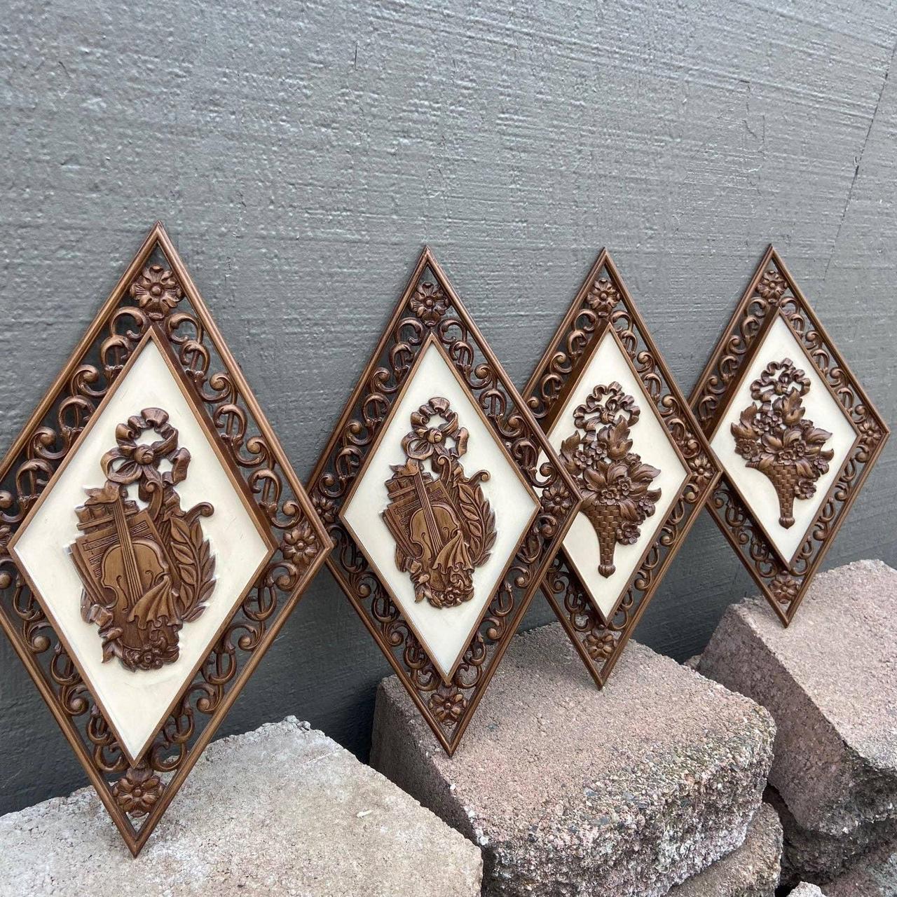 Vintage 1960s Syroco Inc. Wall Plaques Second hand... - Depop