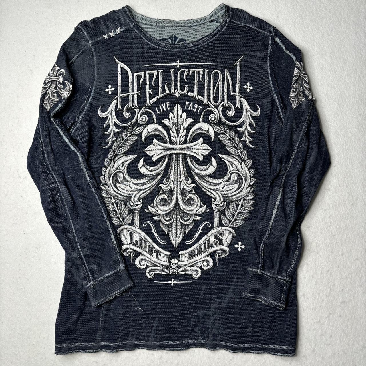 Affliction reversible thermal long sleeve shirt lost... - Depop