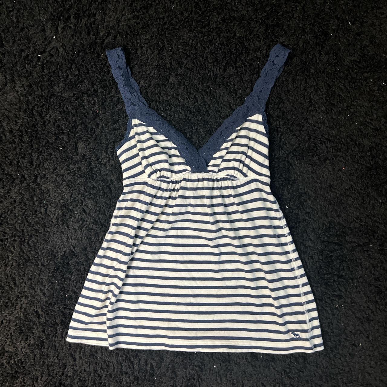Vintage Abercrombie and Fitch stripe tank top... - Depop