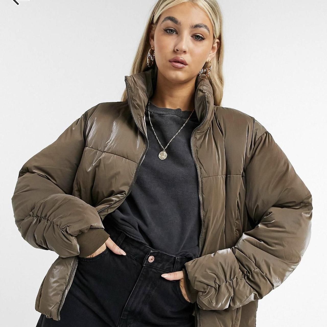 Collusion Brown puffer jacket Now sold... - Depop