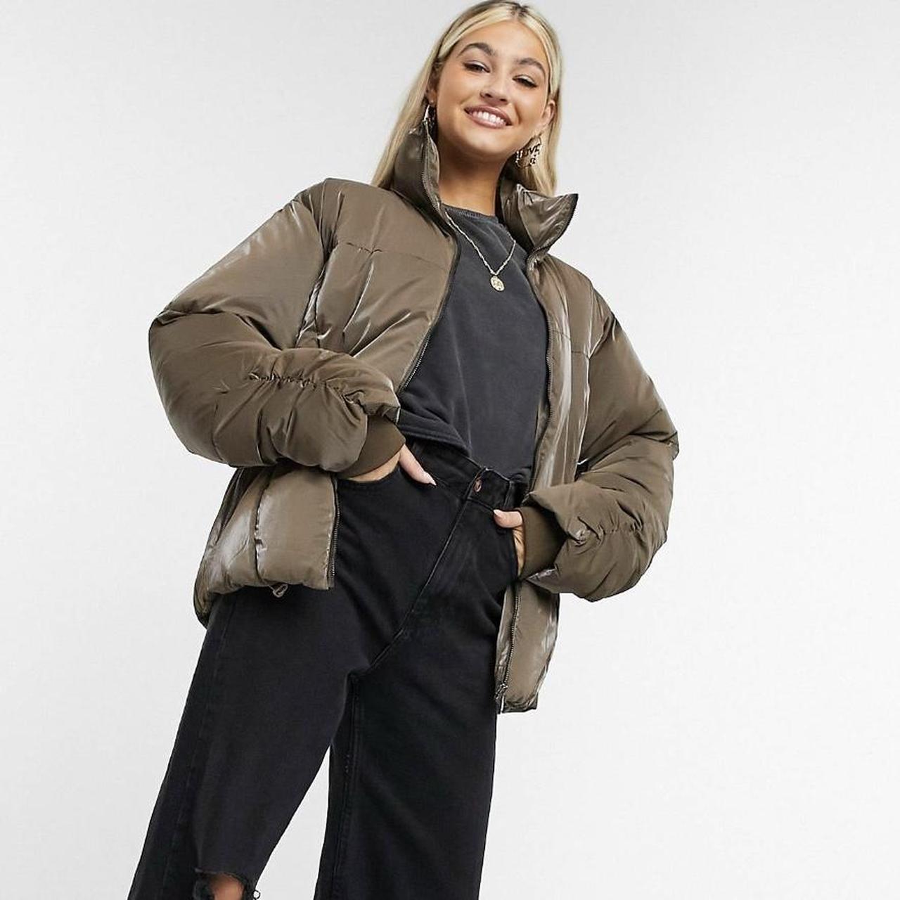 Collusion Brown puffer jacket Now sold... - Depop