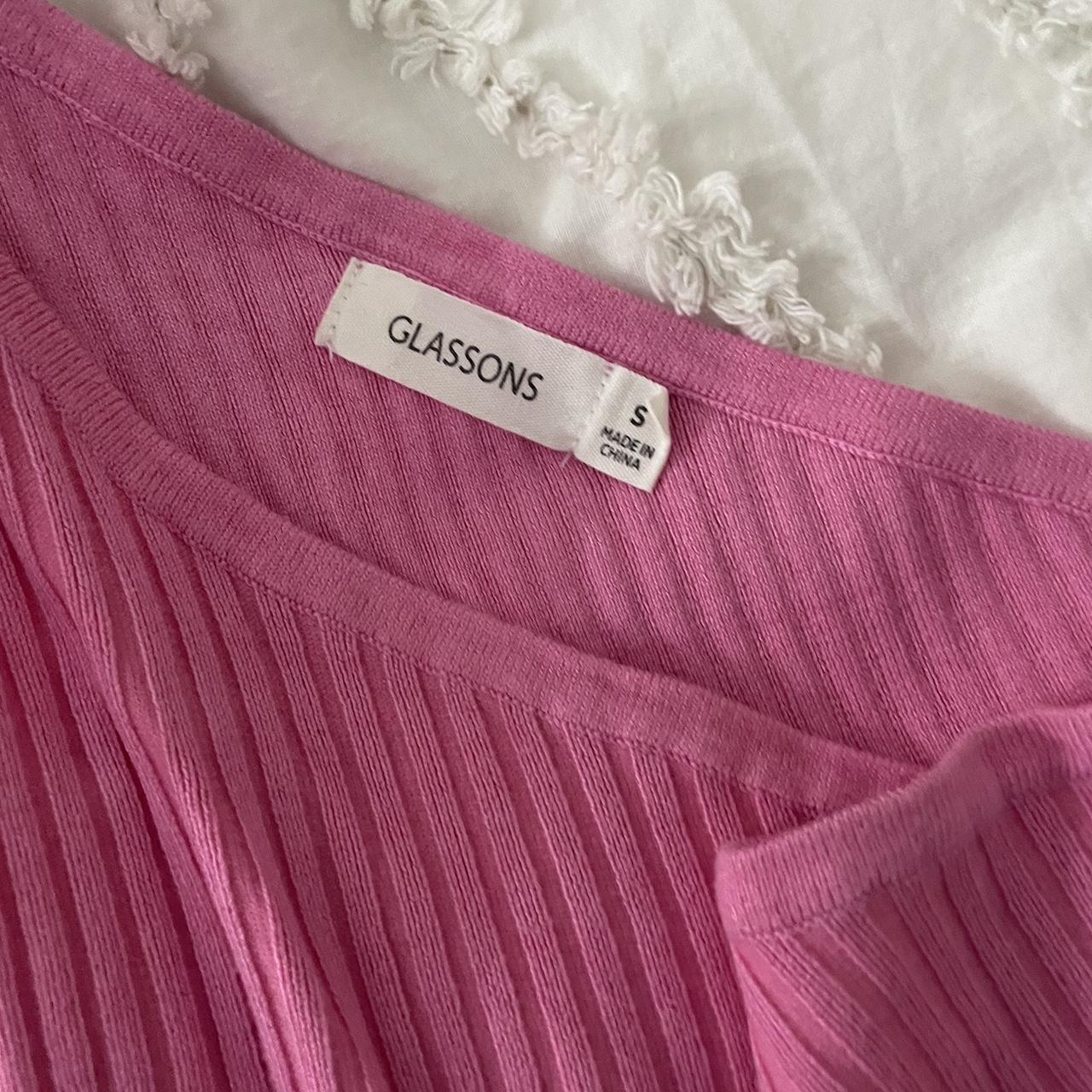 glassons pink one shoulder top size s - Depop
