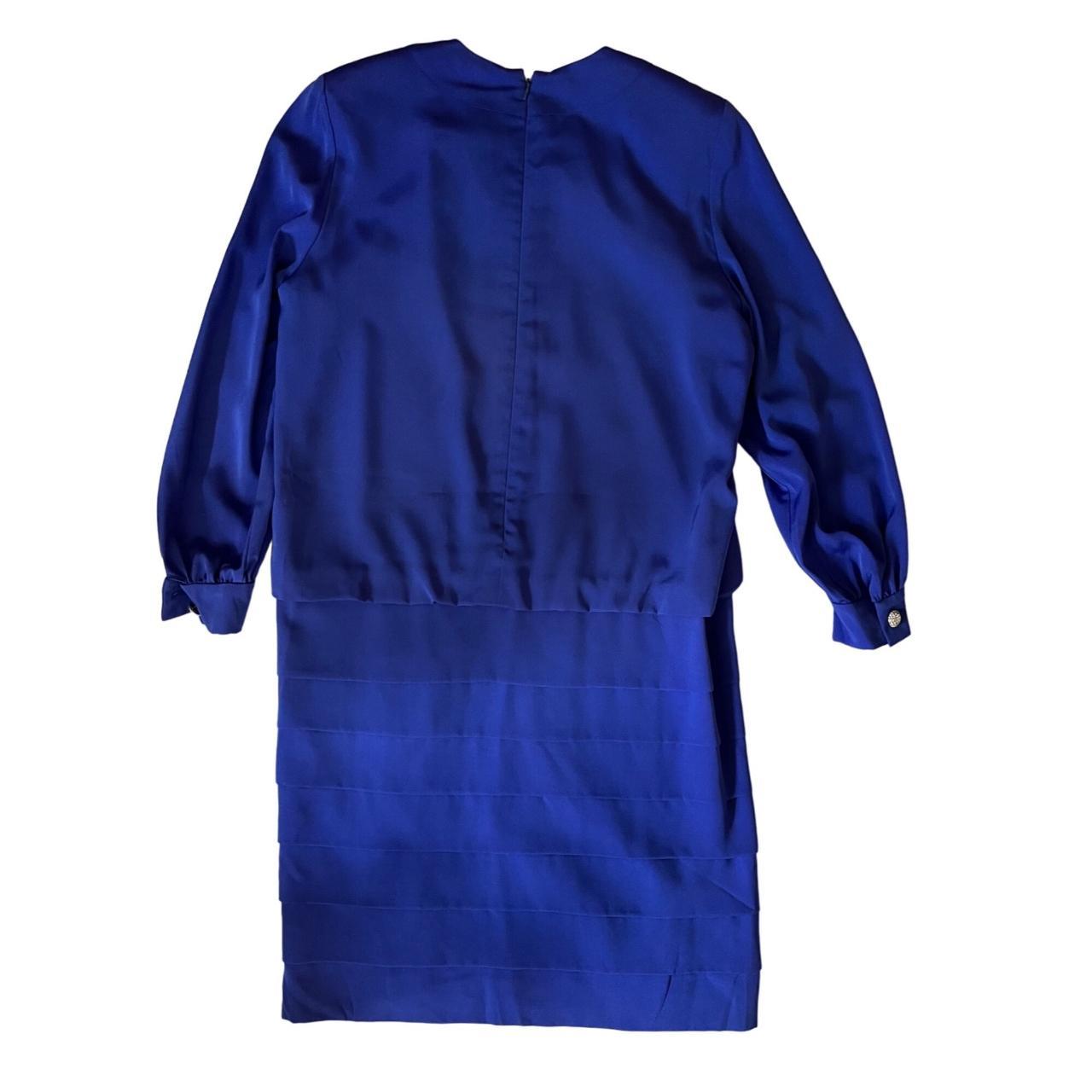 This vintage long sleeved, dark blue violet dress is... - Depop