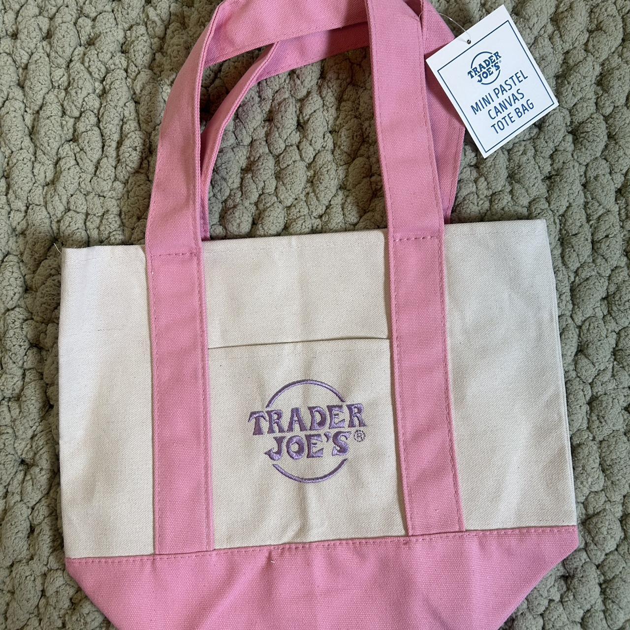 Trader Joe’s pink mini tote light pink brand new... | Depop