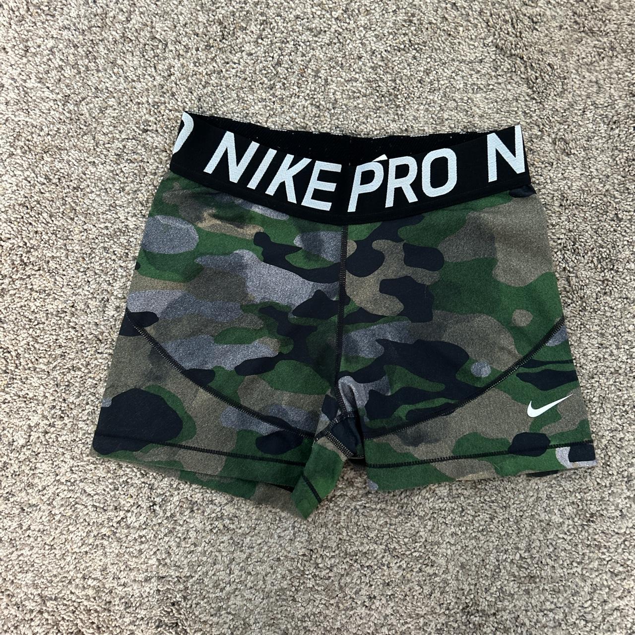 NIKE PRO SHORTS unique camo print gently used nike... - Depop