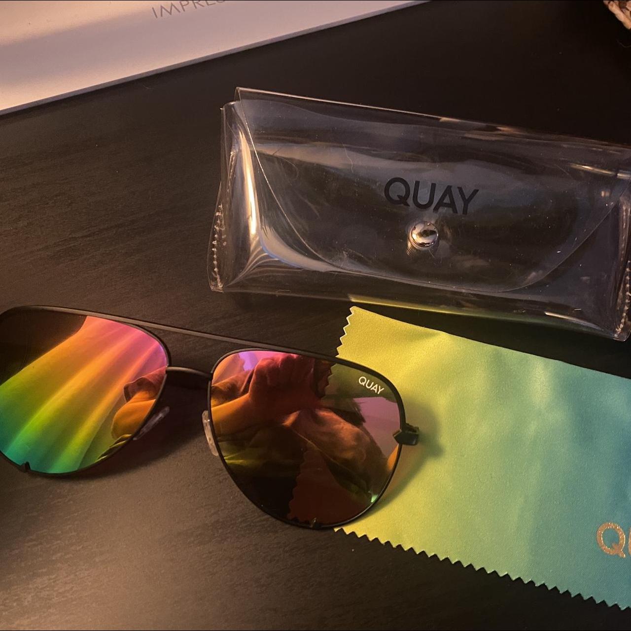 Rainbow Quay Aviators w/ black hardware, clear case,... - Depop