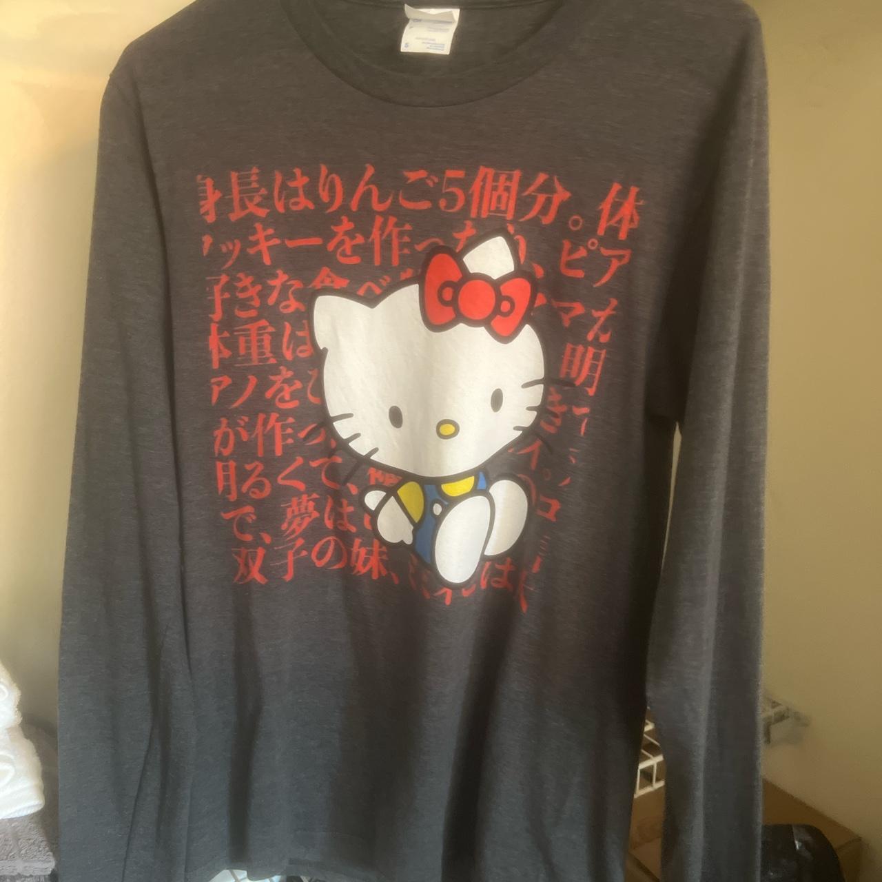 Grey Hello Kitty Longsleeve #hellokitty #longsleeve... - Depop
