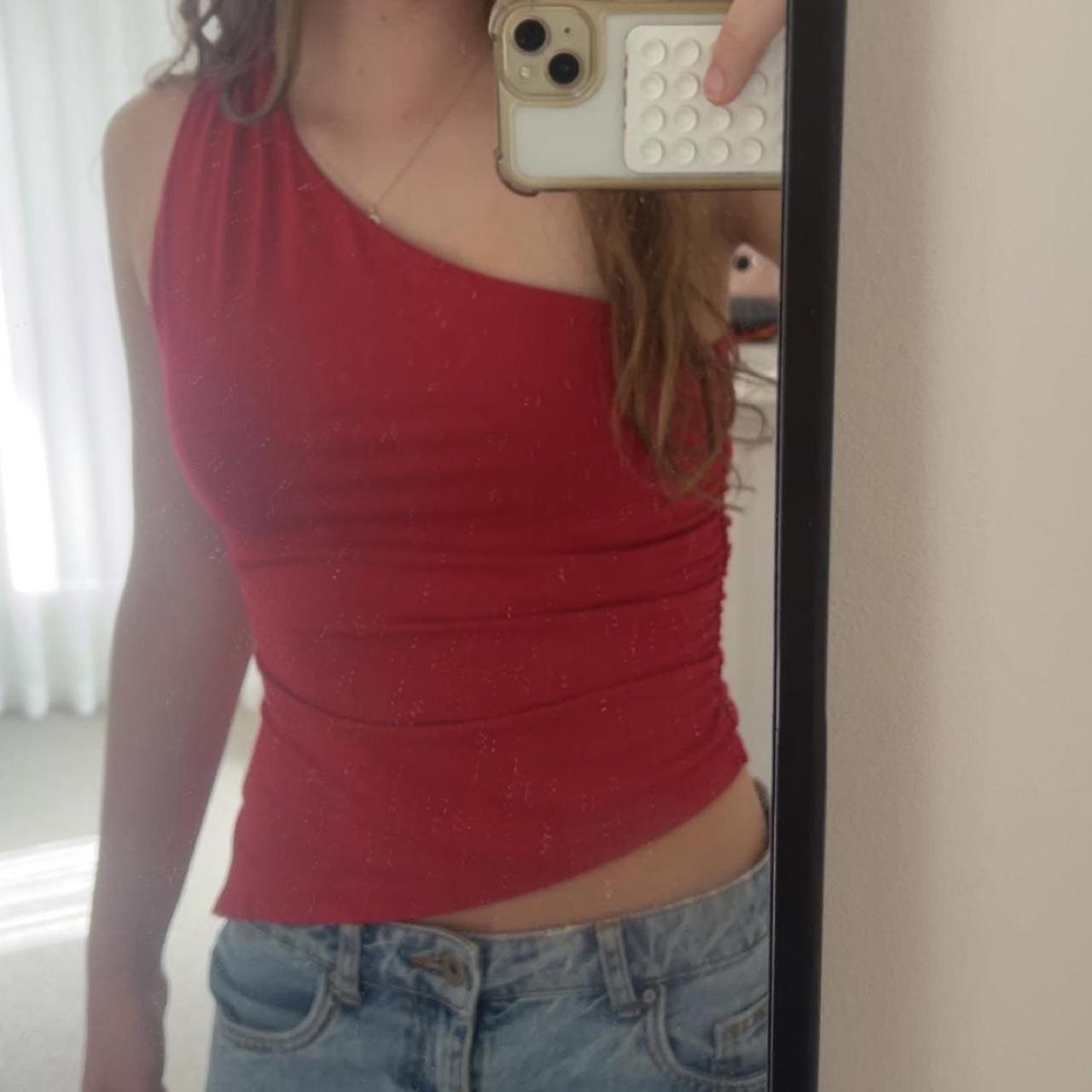 supre one shoulder red top $12 rrp: 30$ worn once... | Depop