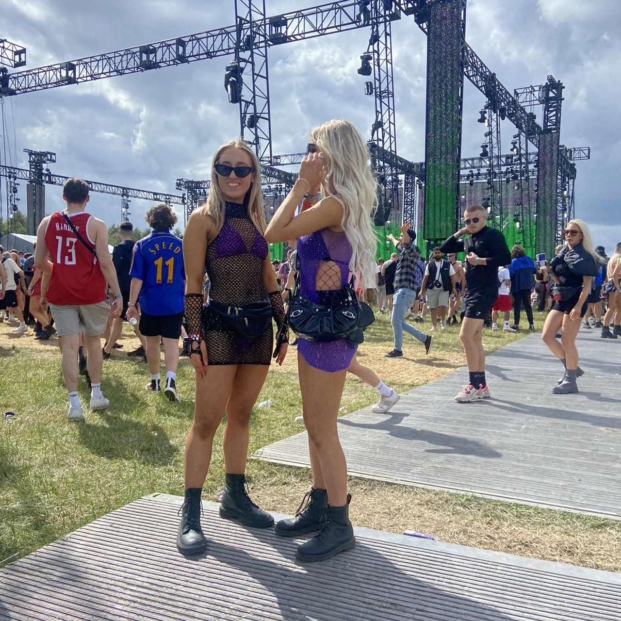 Purple sparkly rave outfit will fit size extra small... - Depop