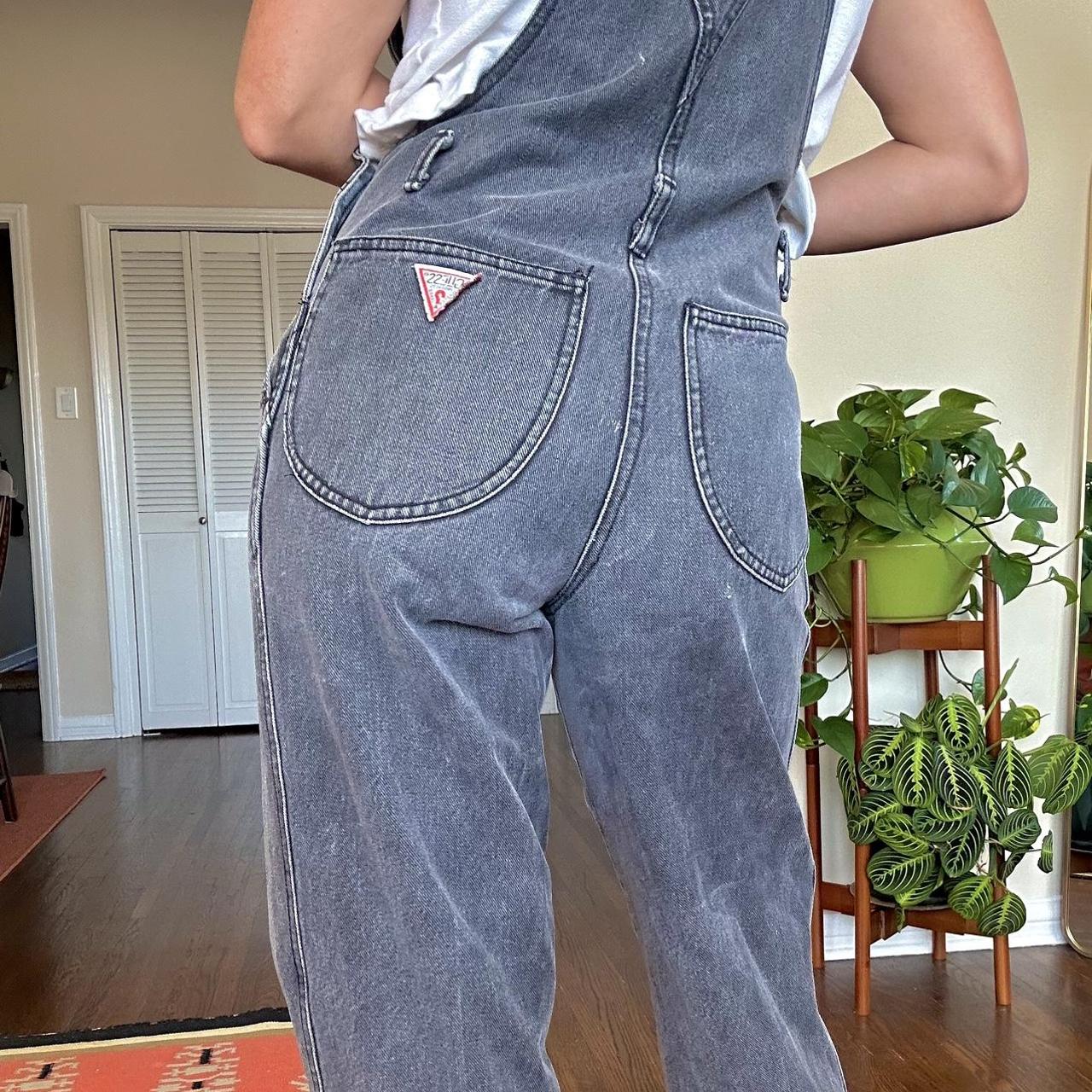 80s Vintage guess overalls! Features a unique... - Depop