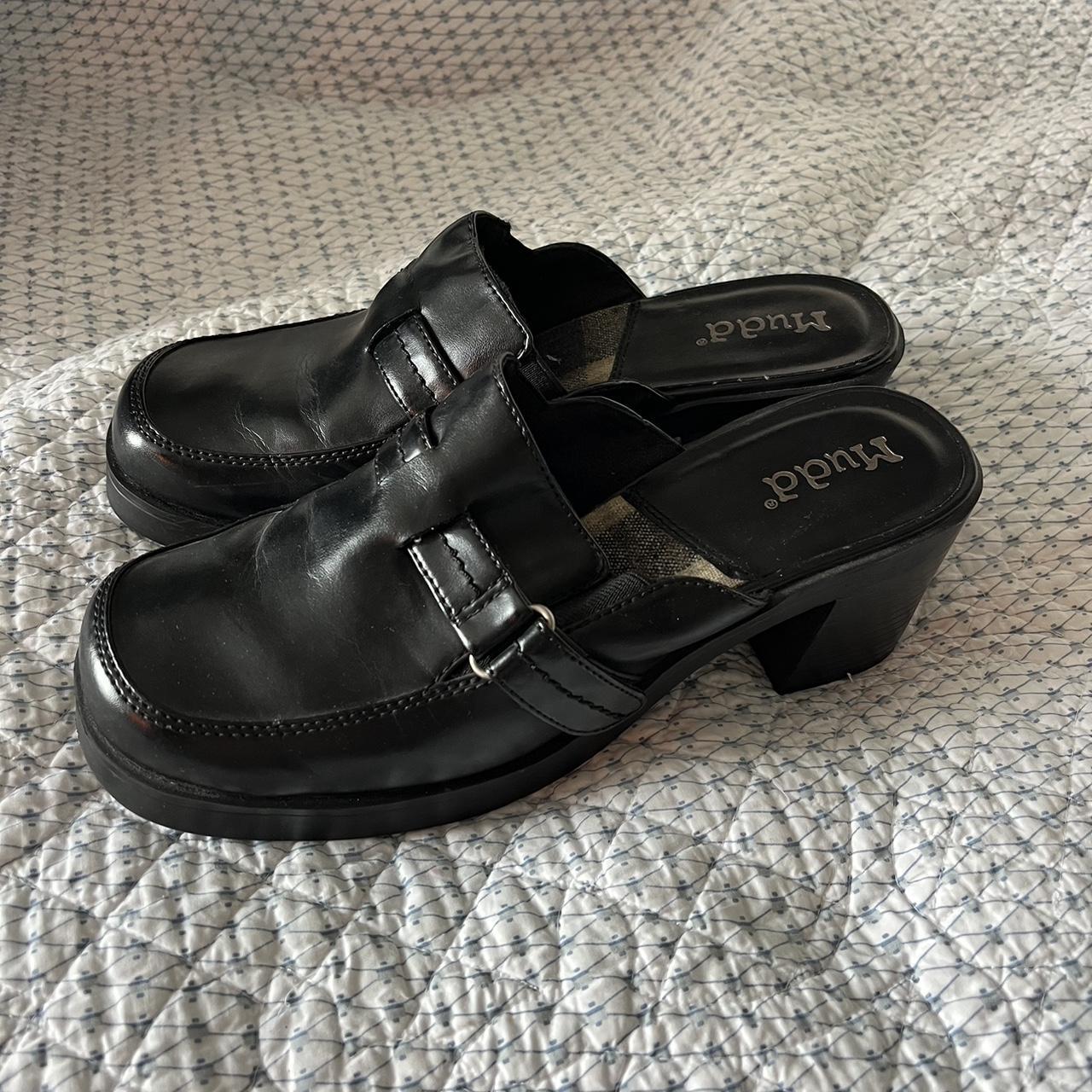 Vintage mudd mule/loafer heels. Perfect condition 9... - Depop