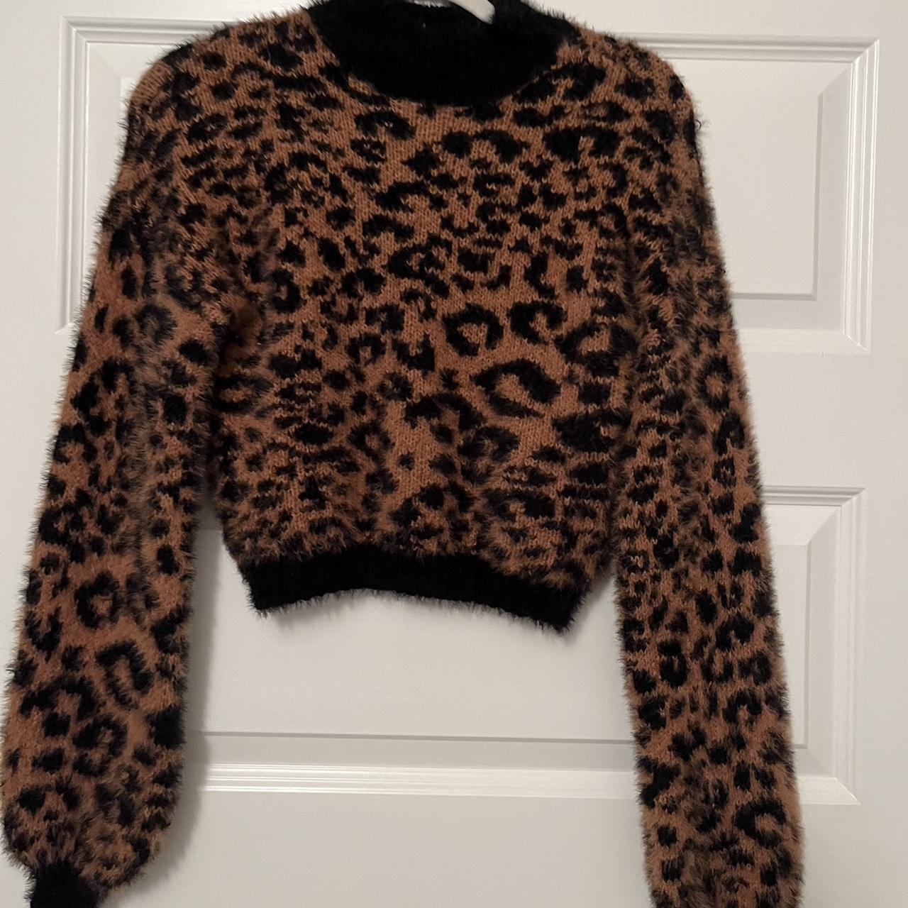 ASOS leopard fuzzy sweater. XS but also fits small - Depop