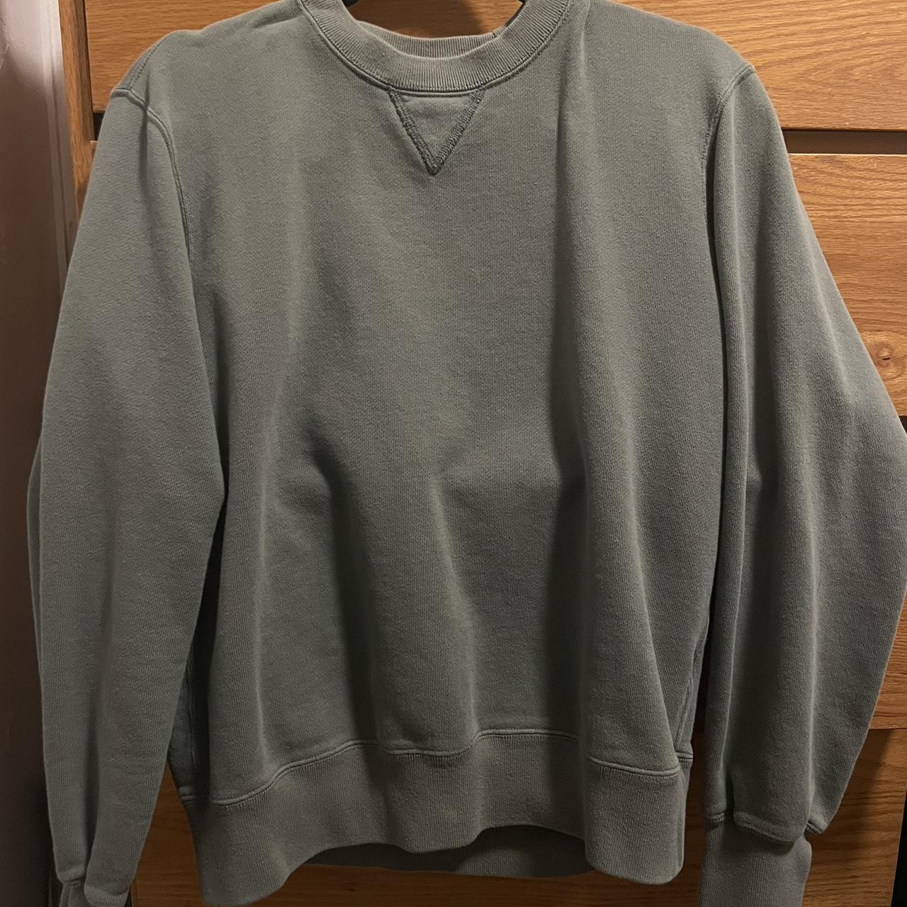 Uniqlo washed green thick cotton sweater Perfect for... - Depop