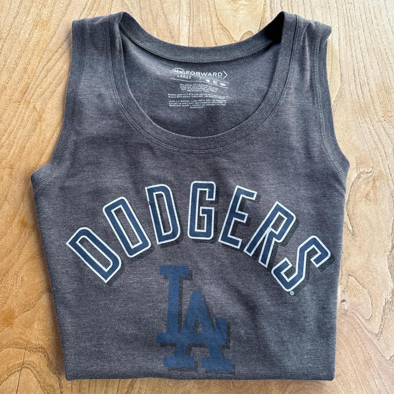 Grey and blue Los Angeles Dodgers tank top. ⚾️🔵⚪️ 47... | Depop