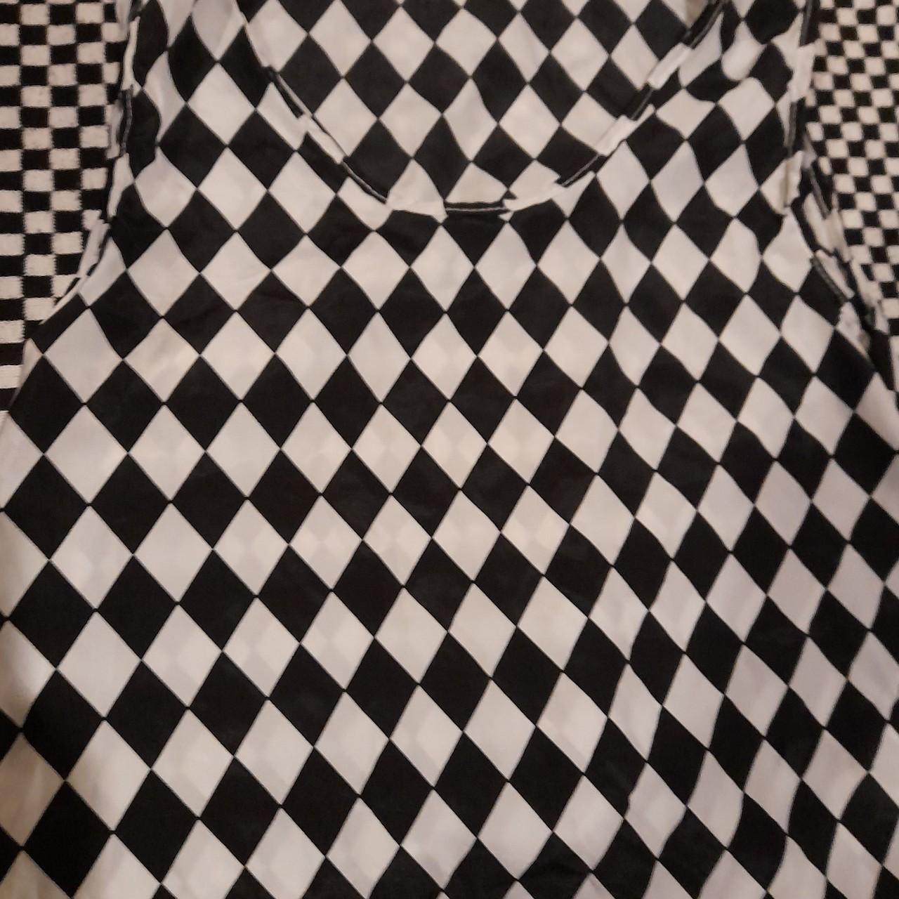 Checkerboard tank t-shirt. Size S. Harlequin. 2nd... - Depop