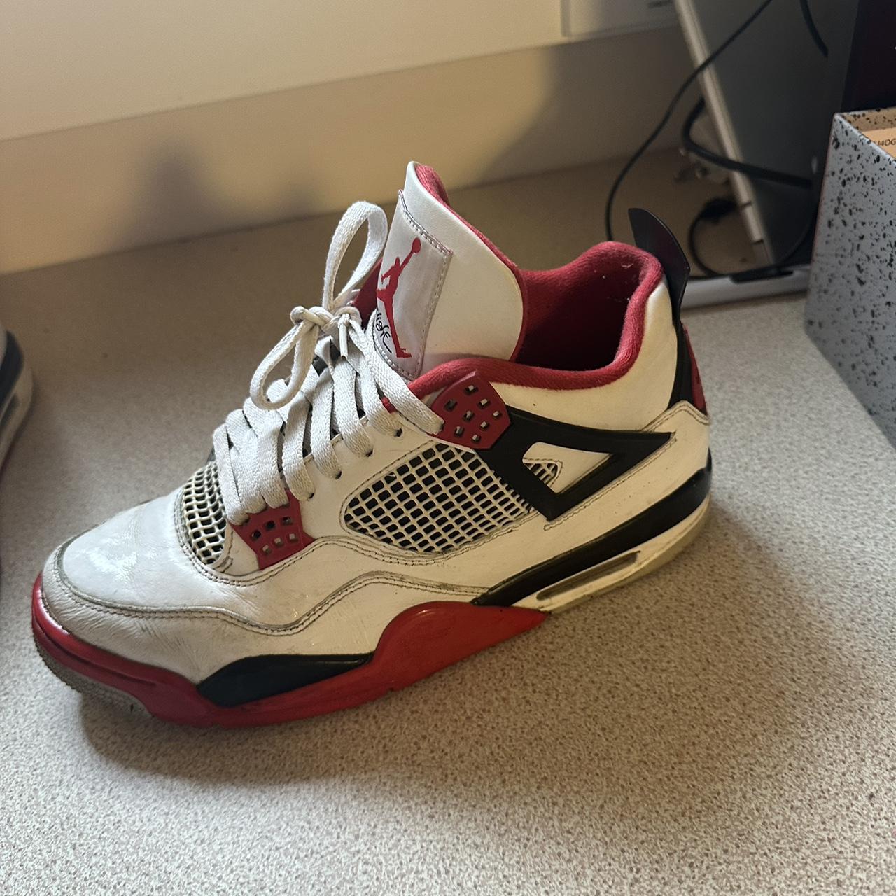 jordan 4 fire red uk 8 - Depop