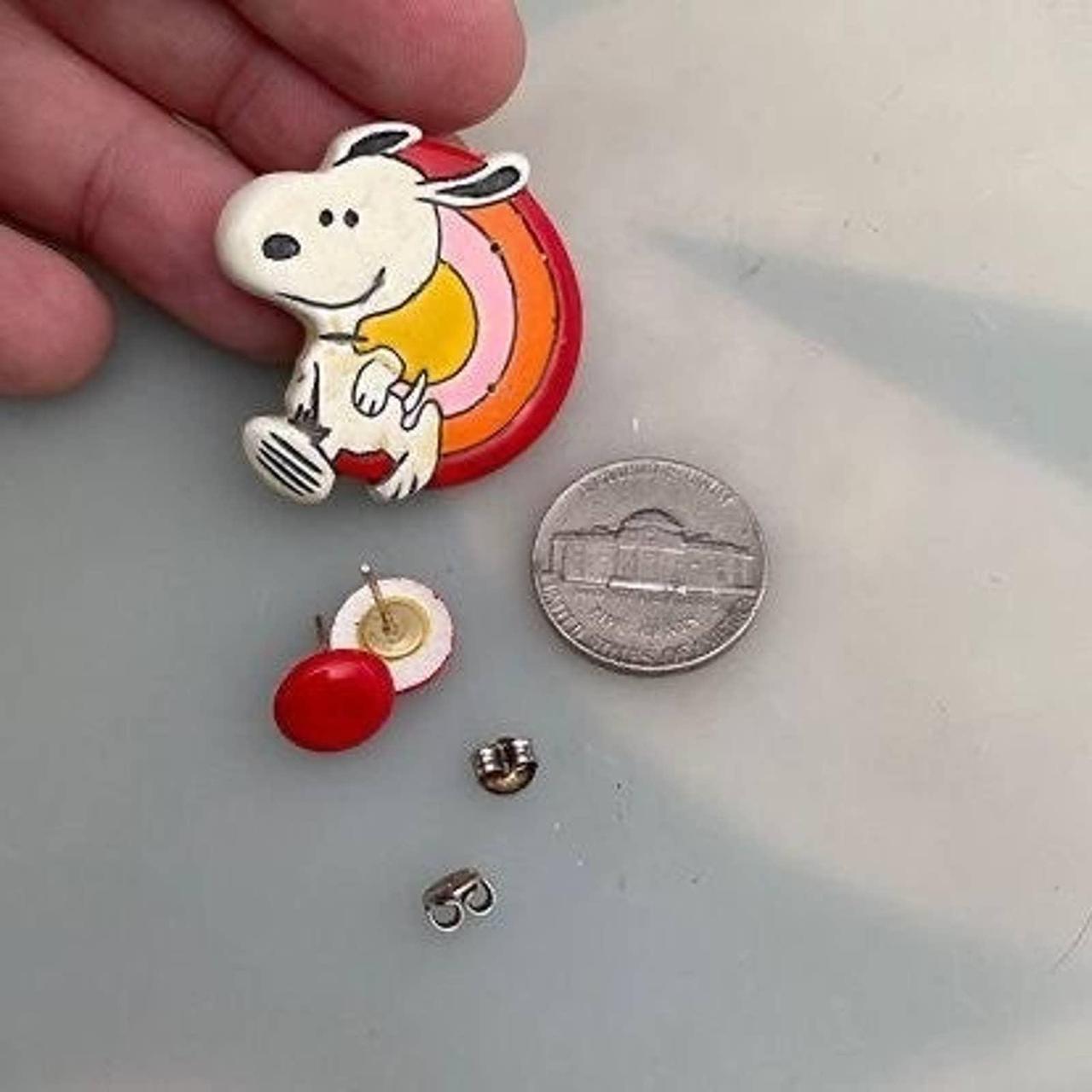 VINTAGE Peanuts SNOOPY BROOCH & EARRING SET - I... - Depop