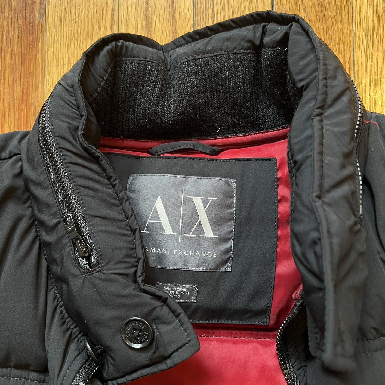 Armani Exchange Men's Black and Red Jacket | Depop