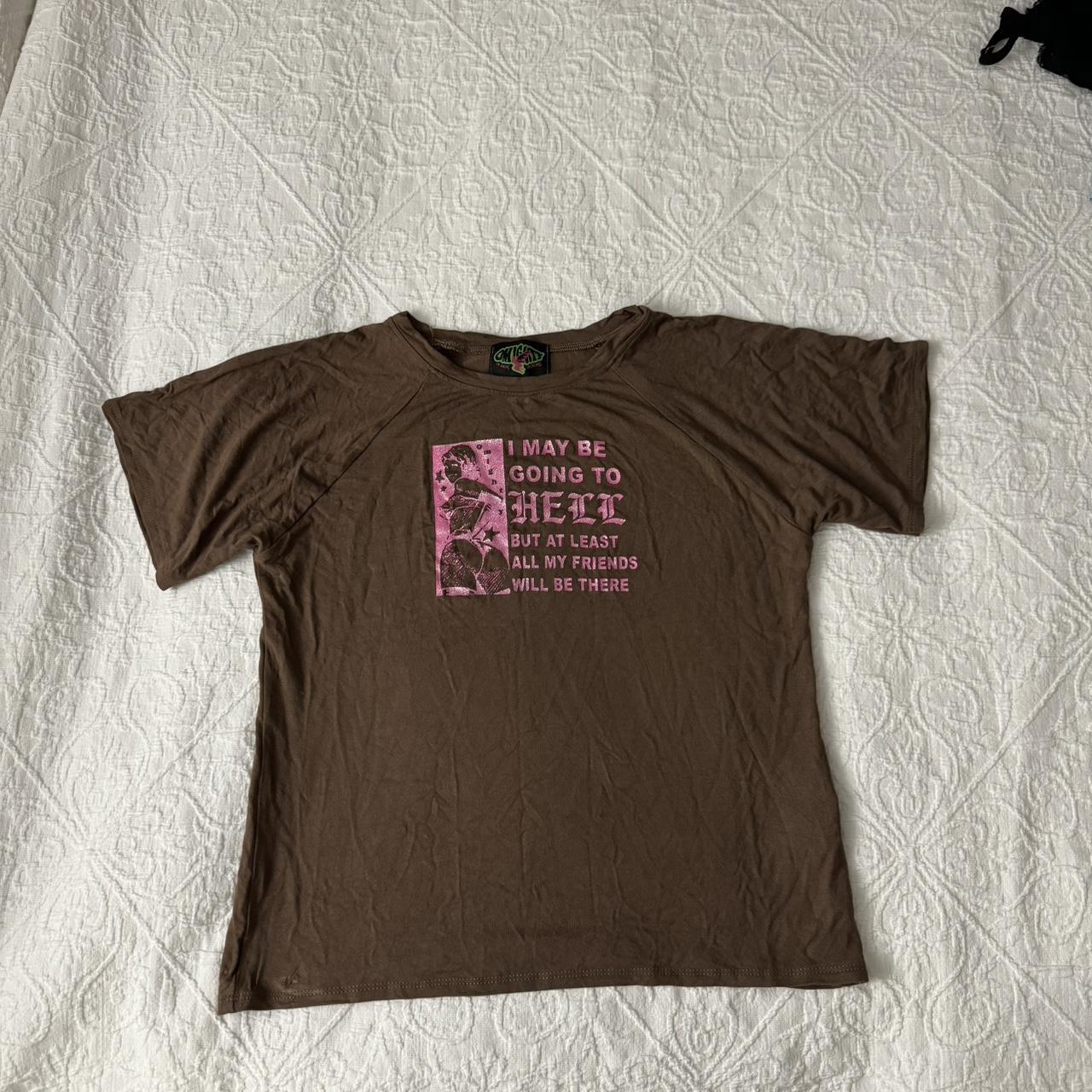 Repop: ‘Hellbound glitter’ baby tee from omighty... - Depop