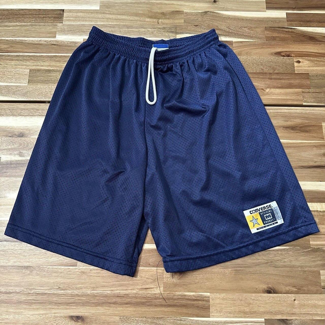 Vintage Converse Shorts Mens Medium Blue Mesh Gym... - Depop