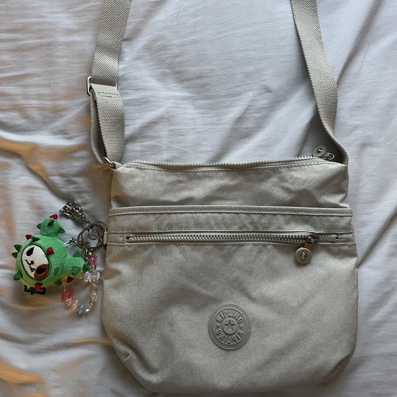 KIPLING sparkly cream purse w long adjustable strap... - Depop