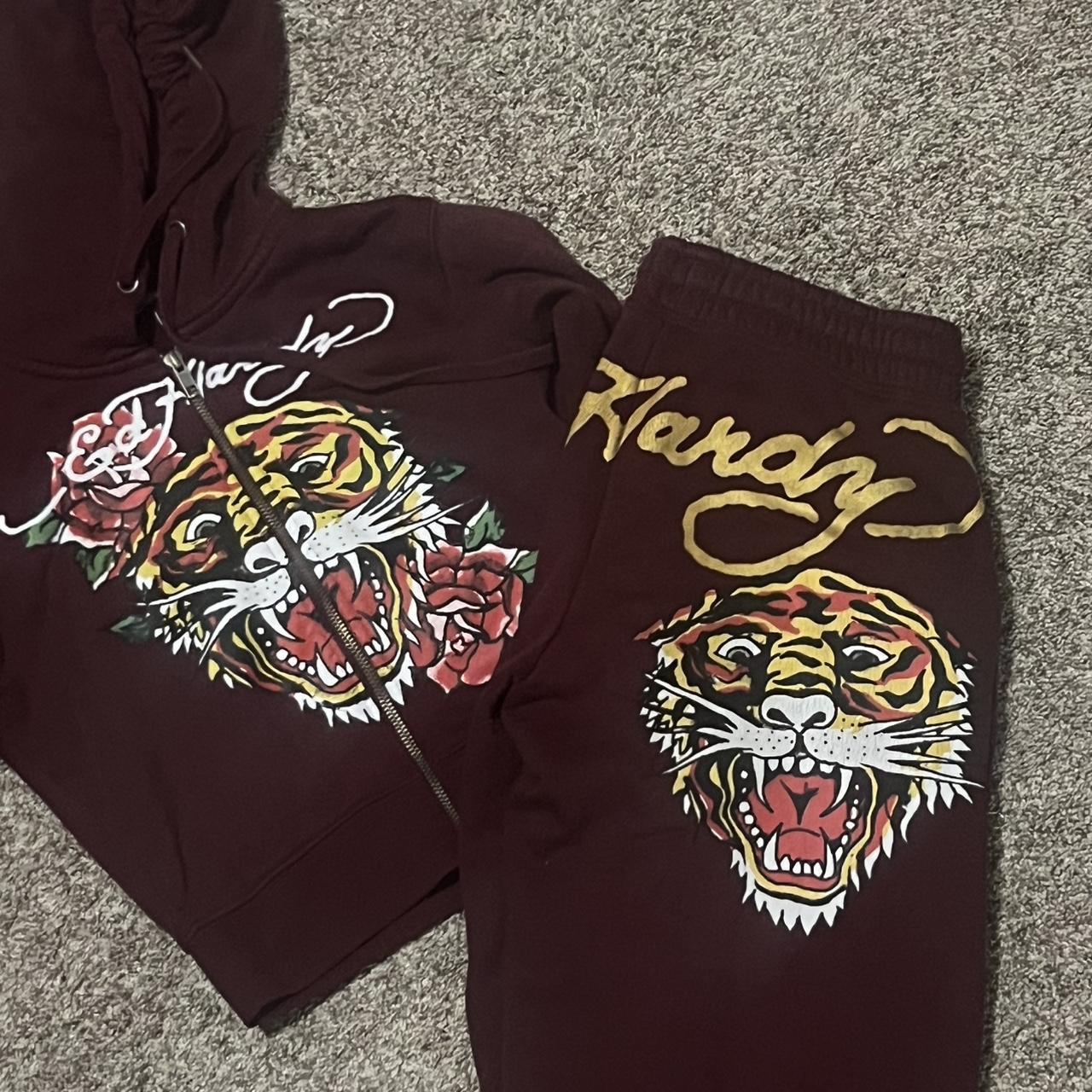 Burgundy Ed hardy set ;) Worn a few times like new! | Depop