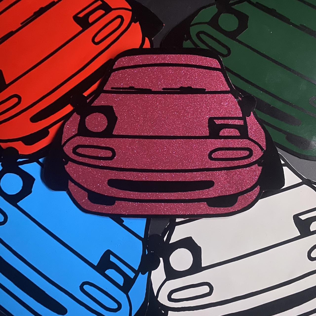 Glitter Pink Winking Miata Sticker Details 5 in x... - Depop