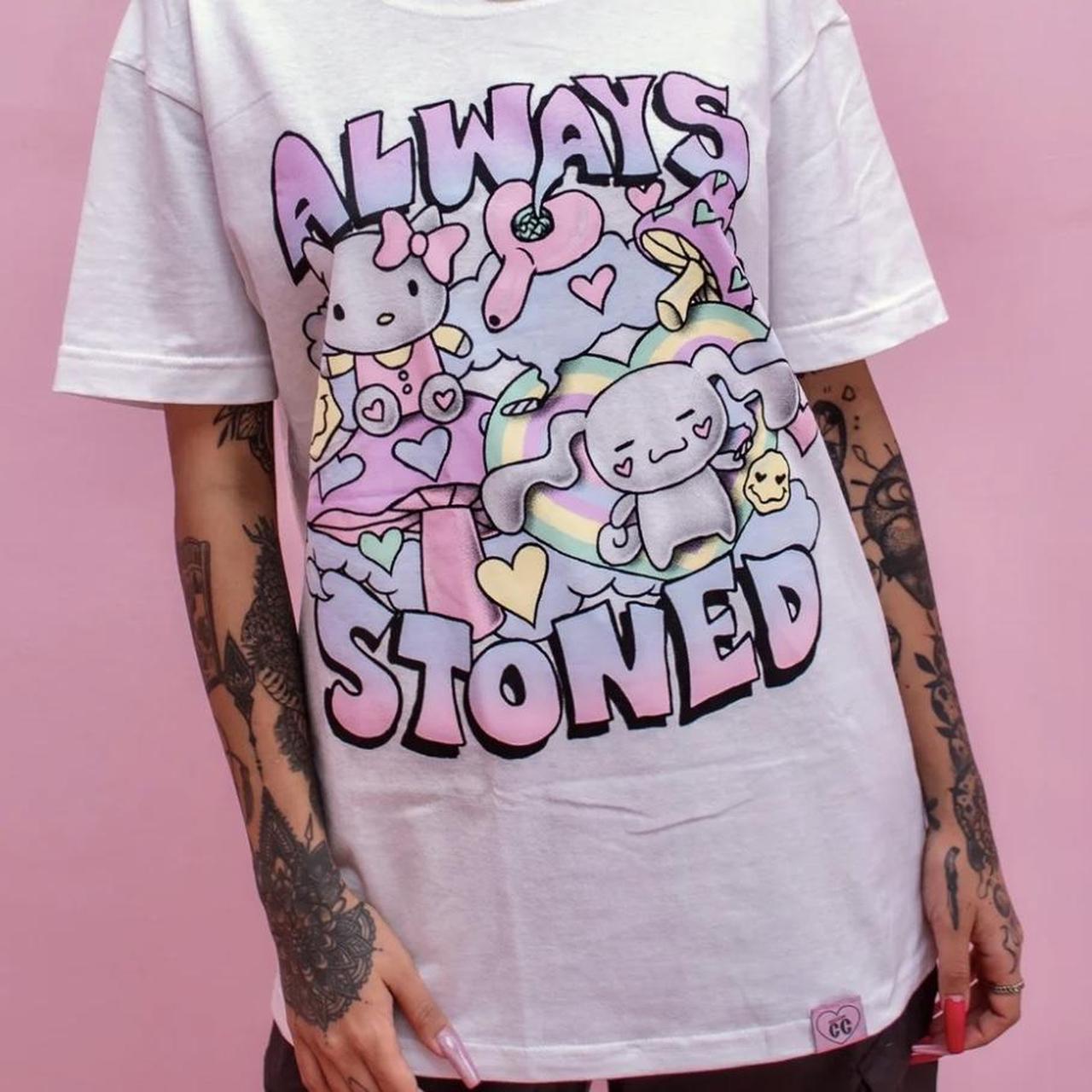 adorable oversized always stoned cozy tee!!... - Depop