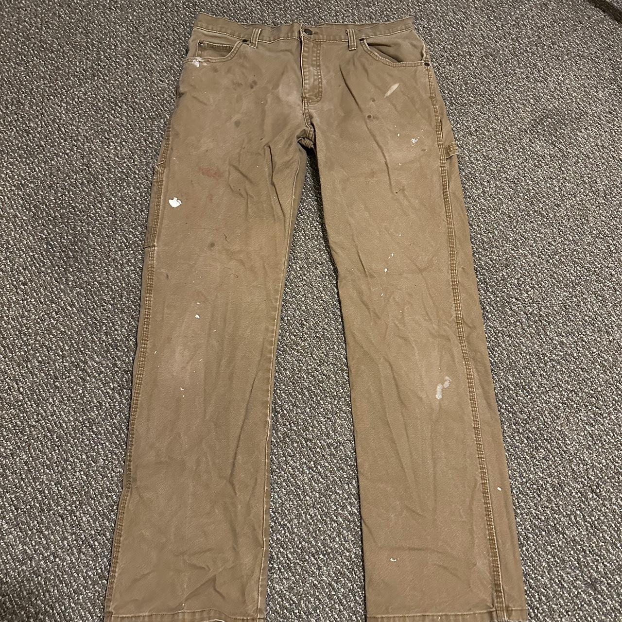 Dickies Carpenter Cargo Khaki Pants Size 35in Waist Depop