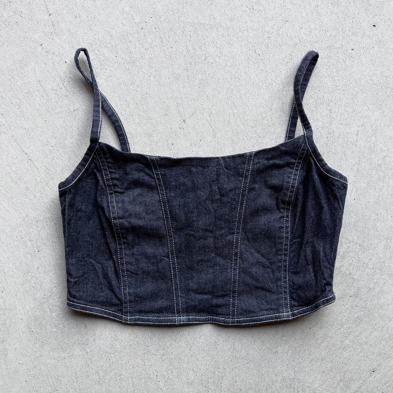 🍒 vintage denim corset/bustier top 🍒 - the most... - Depop