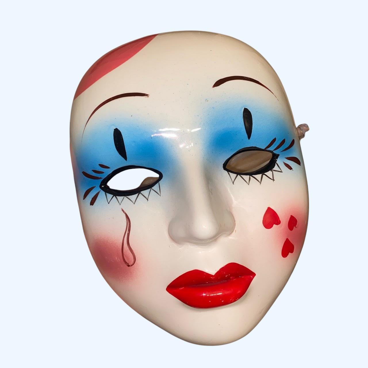 White and red clown mask #vintage #porcelaineclownmask - Depop