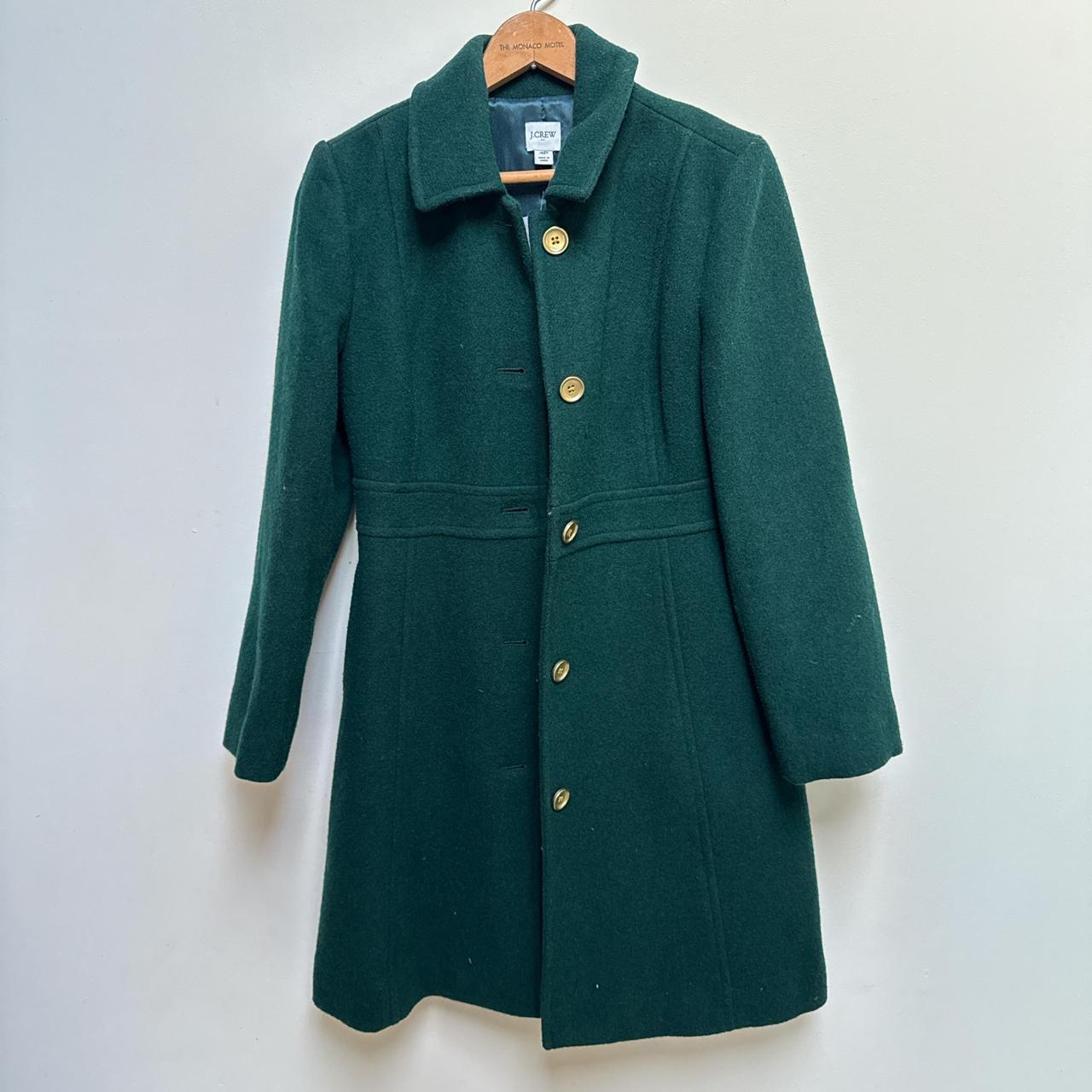NWT JCREW emerald green coat. Never worn and perfect... - Depop