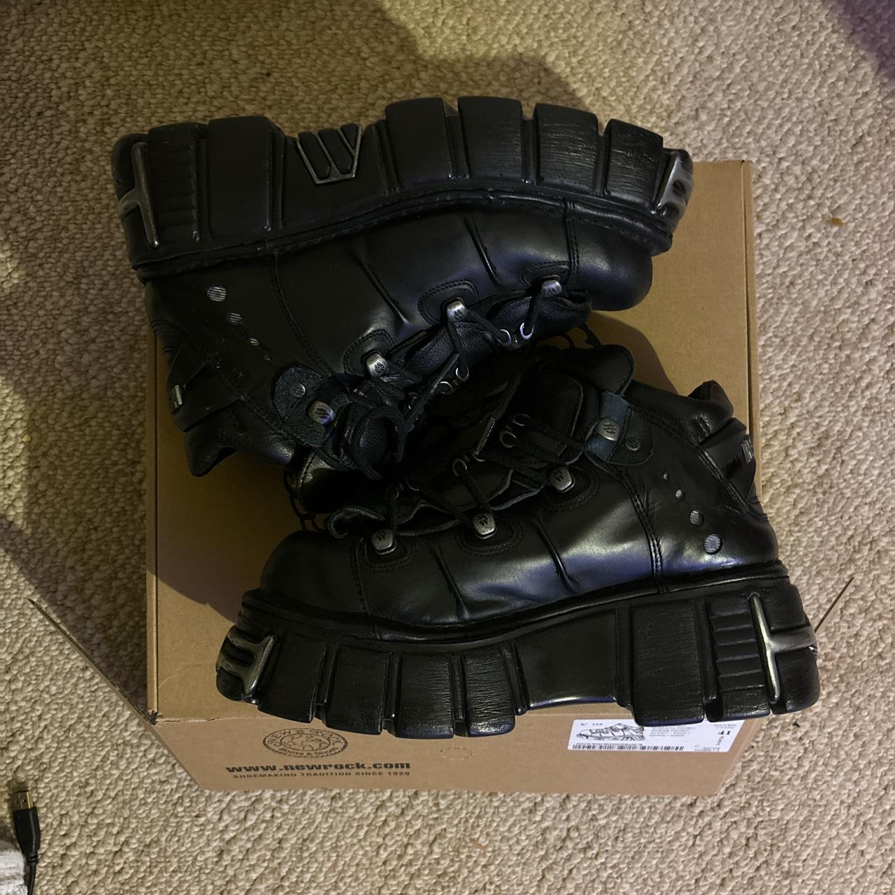 New Rock Boots Worn Once Original Box and... - Depop