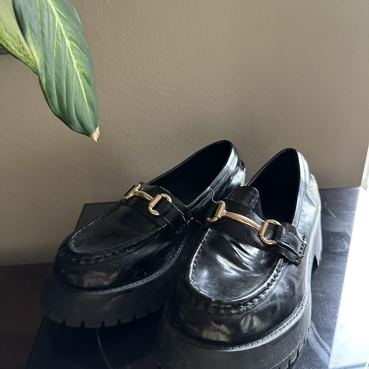 Asos black platform chunky loafers. Size 8us. - Depop