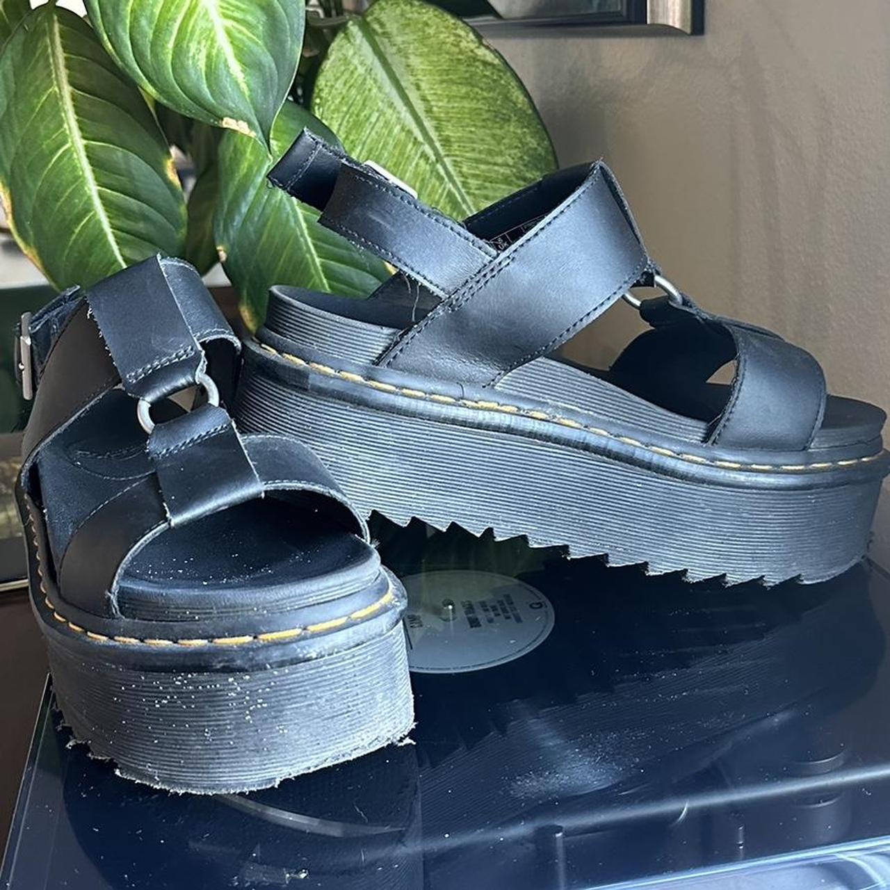 Black platform doc marten sandals. These are super... - Depop