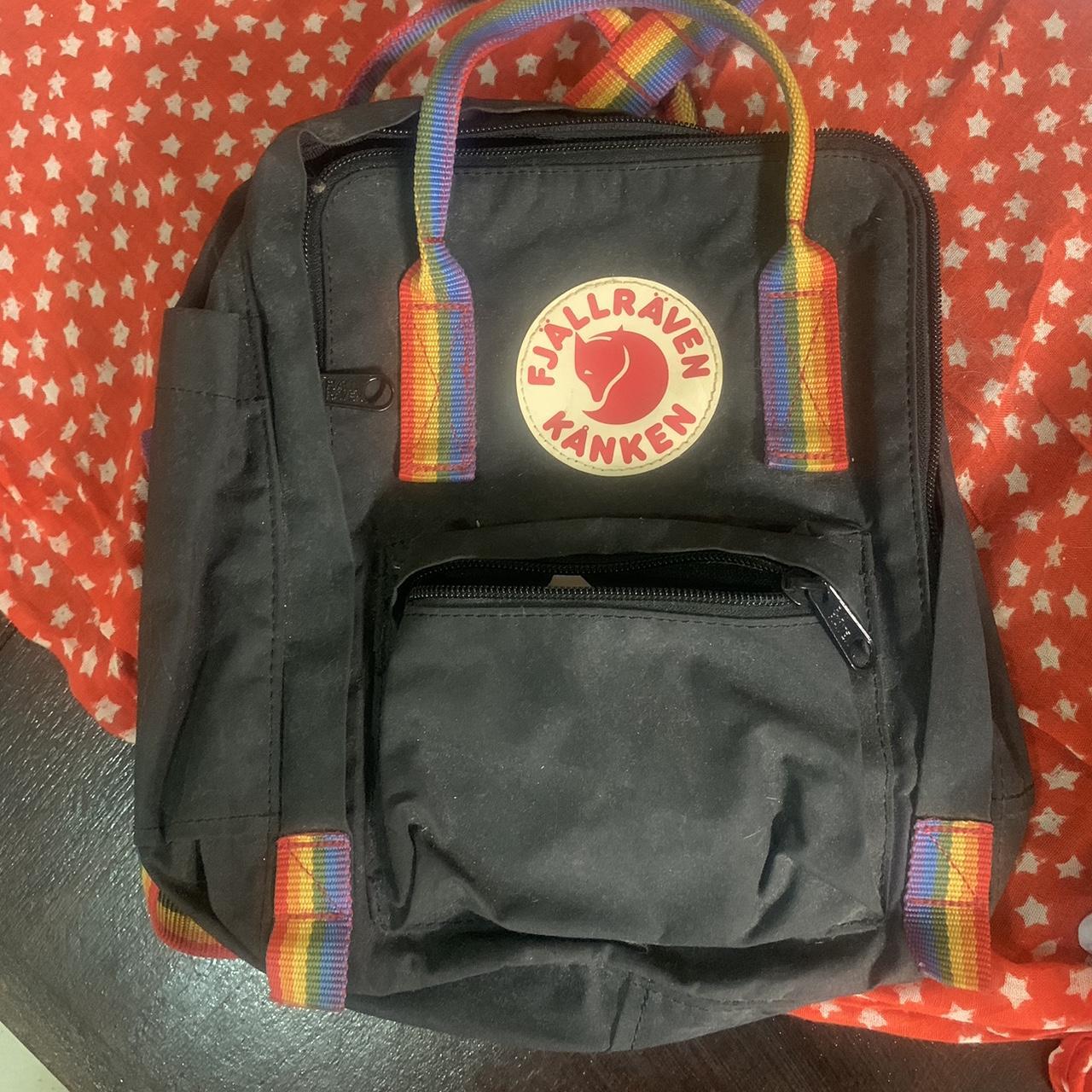 Fjallraven kanken mini with rainbow straps - Depop