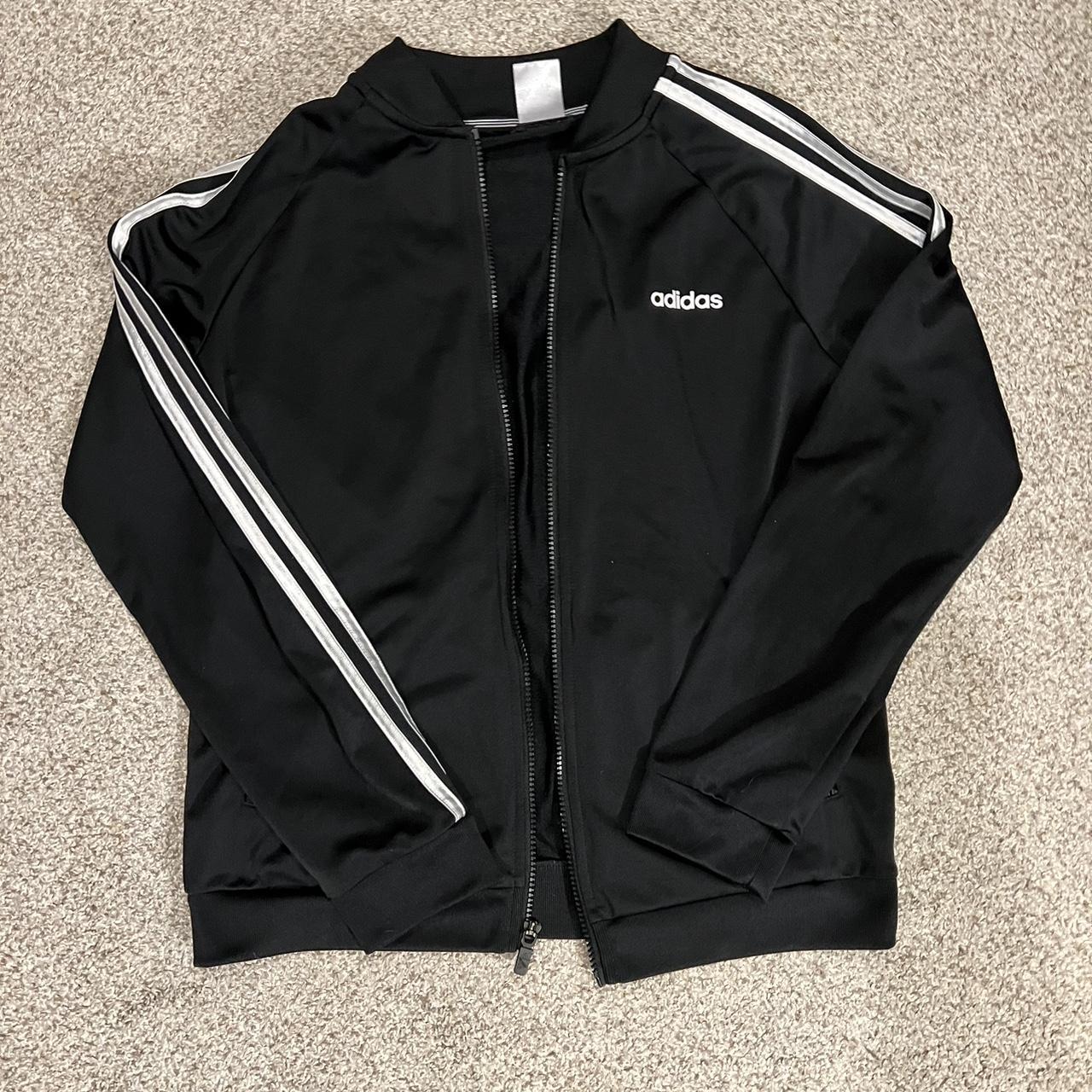 Adidas Women's Black and White Jacket | Depop