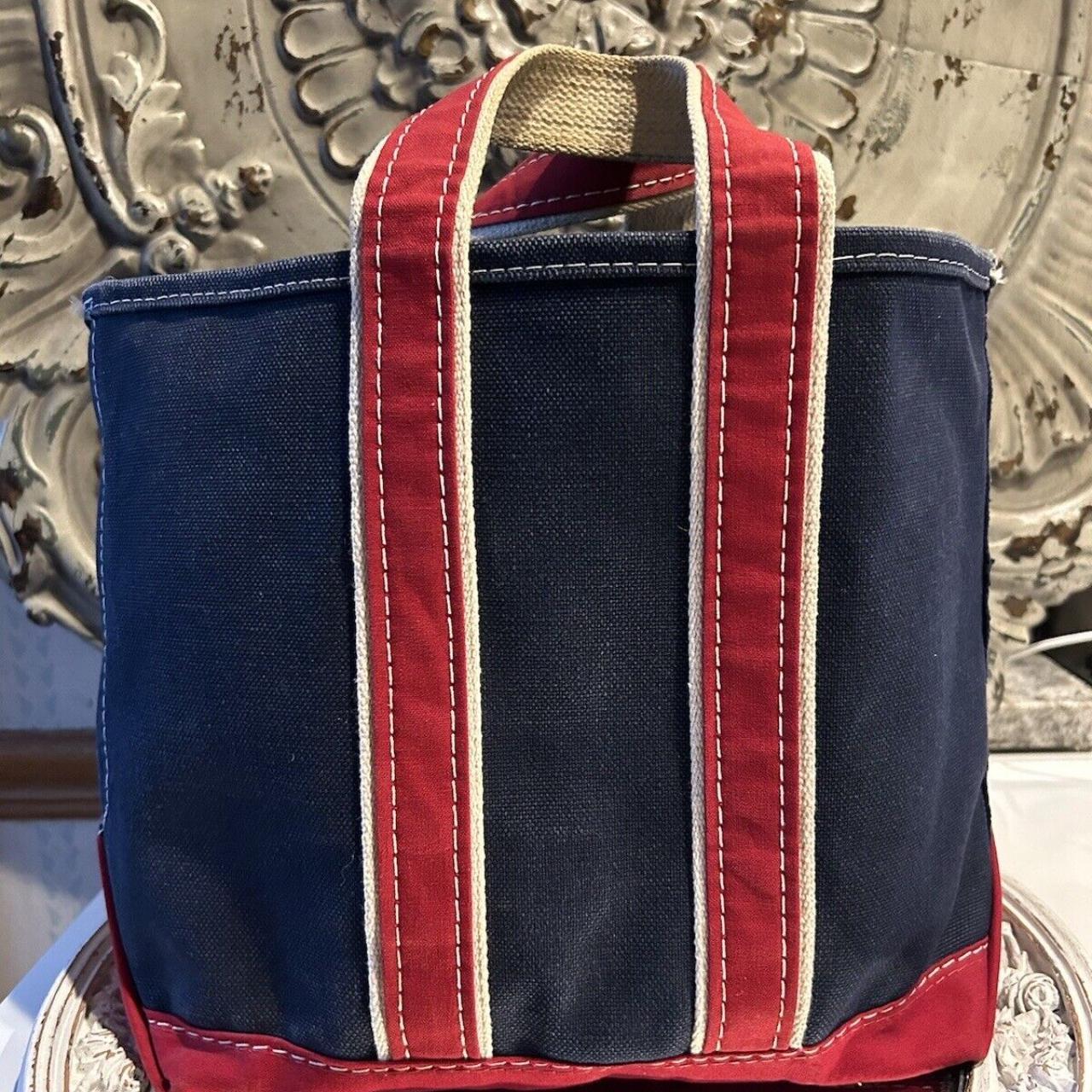 L.L. Bean Vintage 80s Boat & Tote Bag Navy Blue And... - Depop