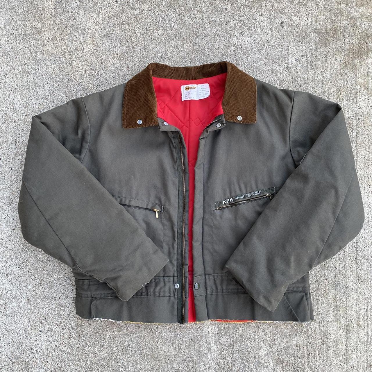 70’s Cropped Key Workwear Jacket Size L (P2P: 27” -... - Depop