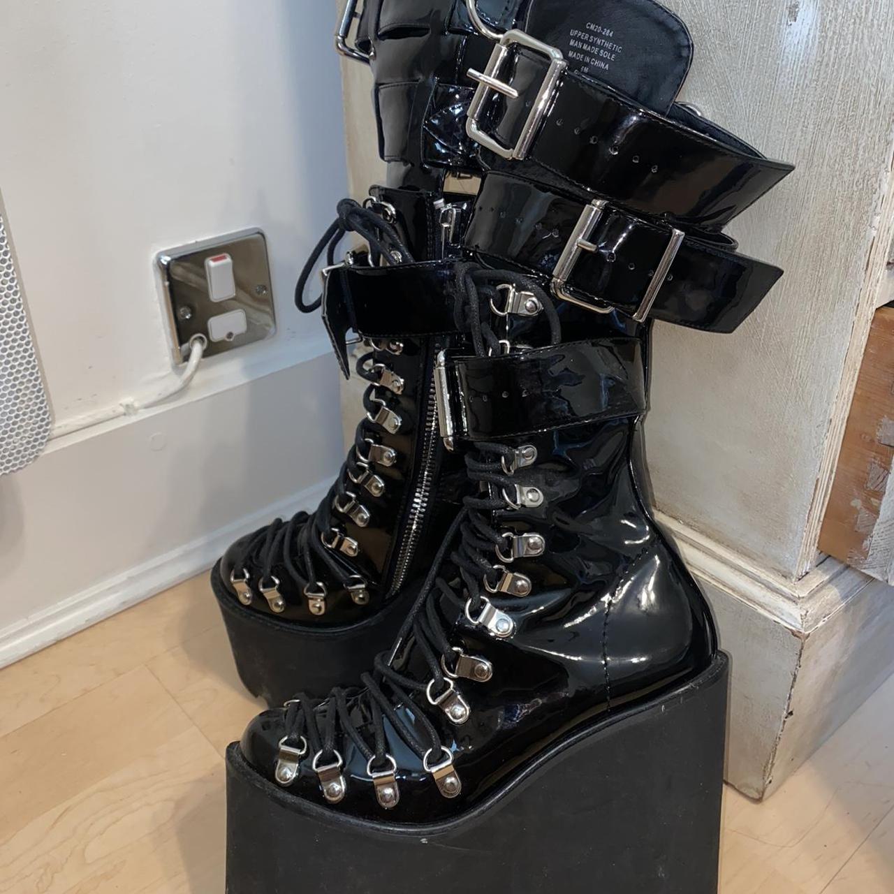 Current Mood Women's Black Boots | Depop