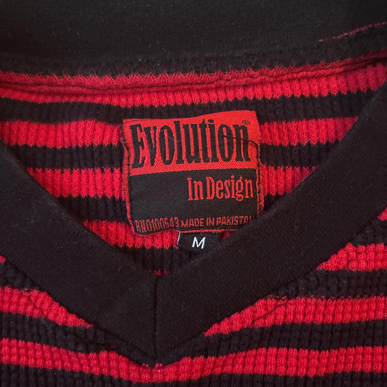 Evolution Red and black striped long sleeve shirt... | Depop