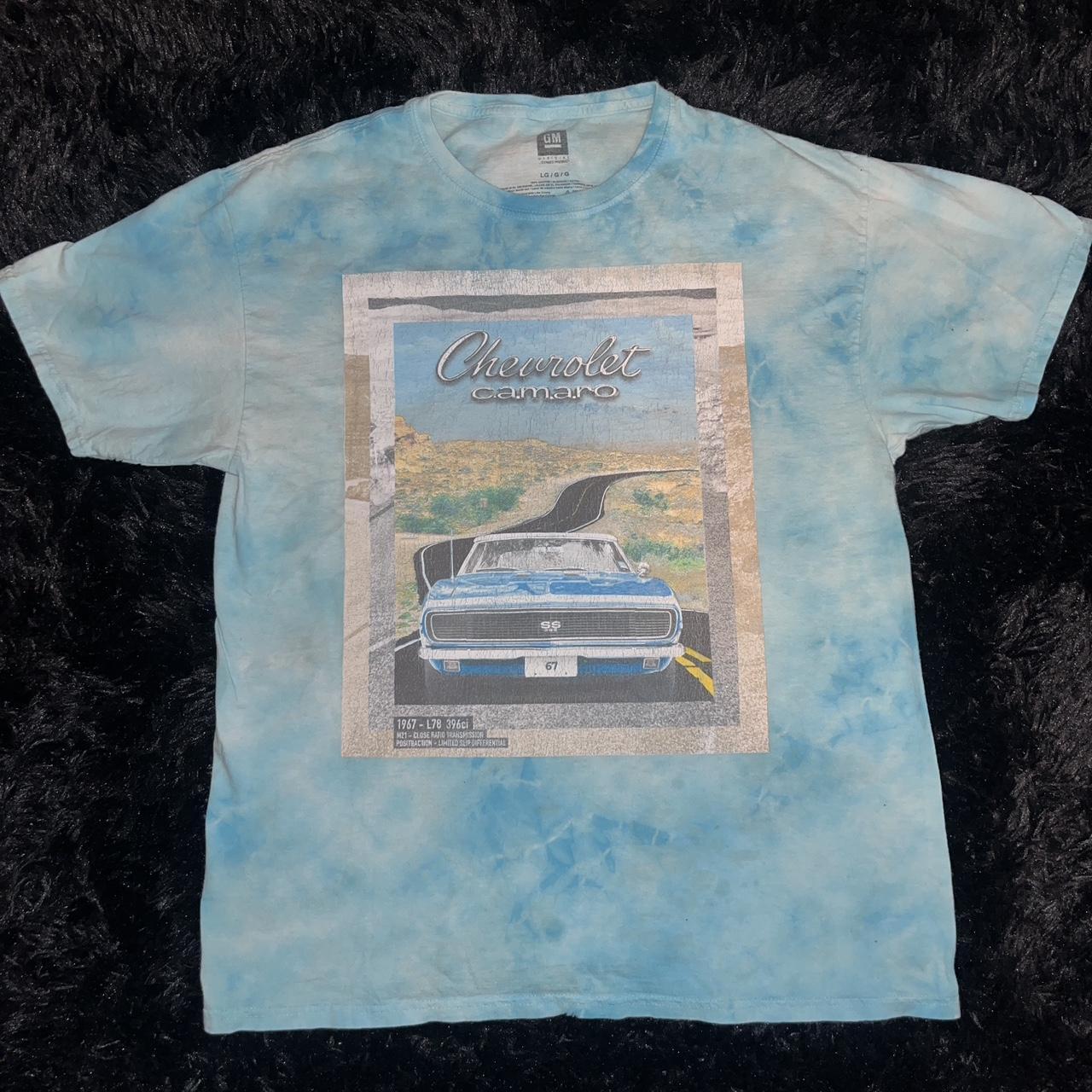 GE Chevy Camaro blue Tie-dye Tee SZ Large - Fits... | Depop