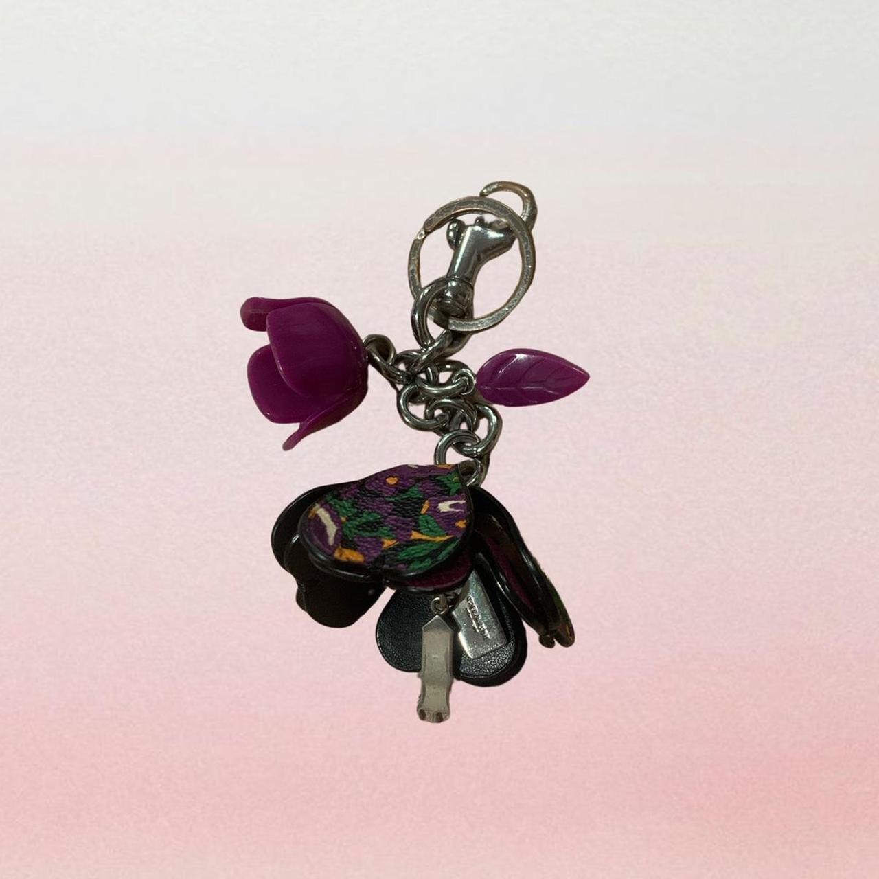 purple floral tea rose keychain from coach 💜 $25... - Depop