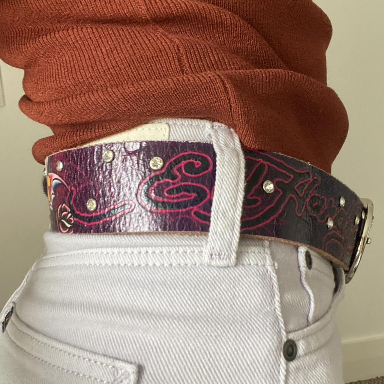 Authentic Ed Hardy belt 💜 Vintage early 2000s... - Depop