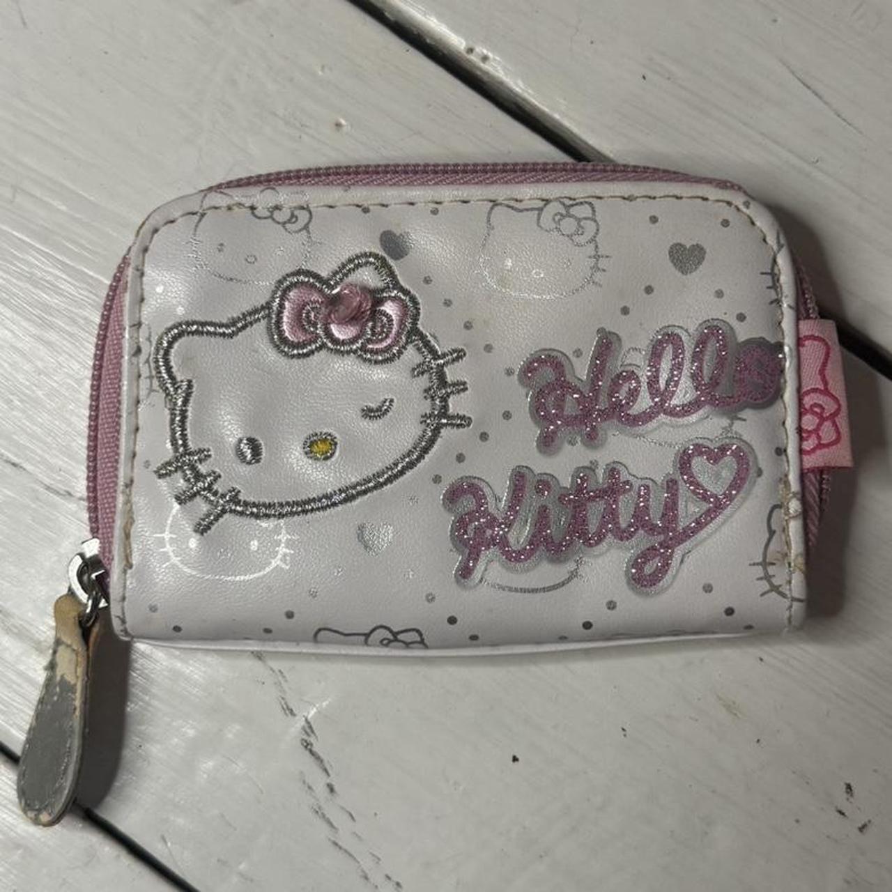 White Hello Kitty wallet from 2010, with zipper... - Depop