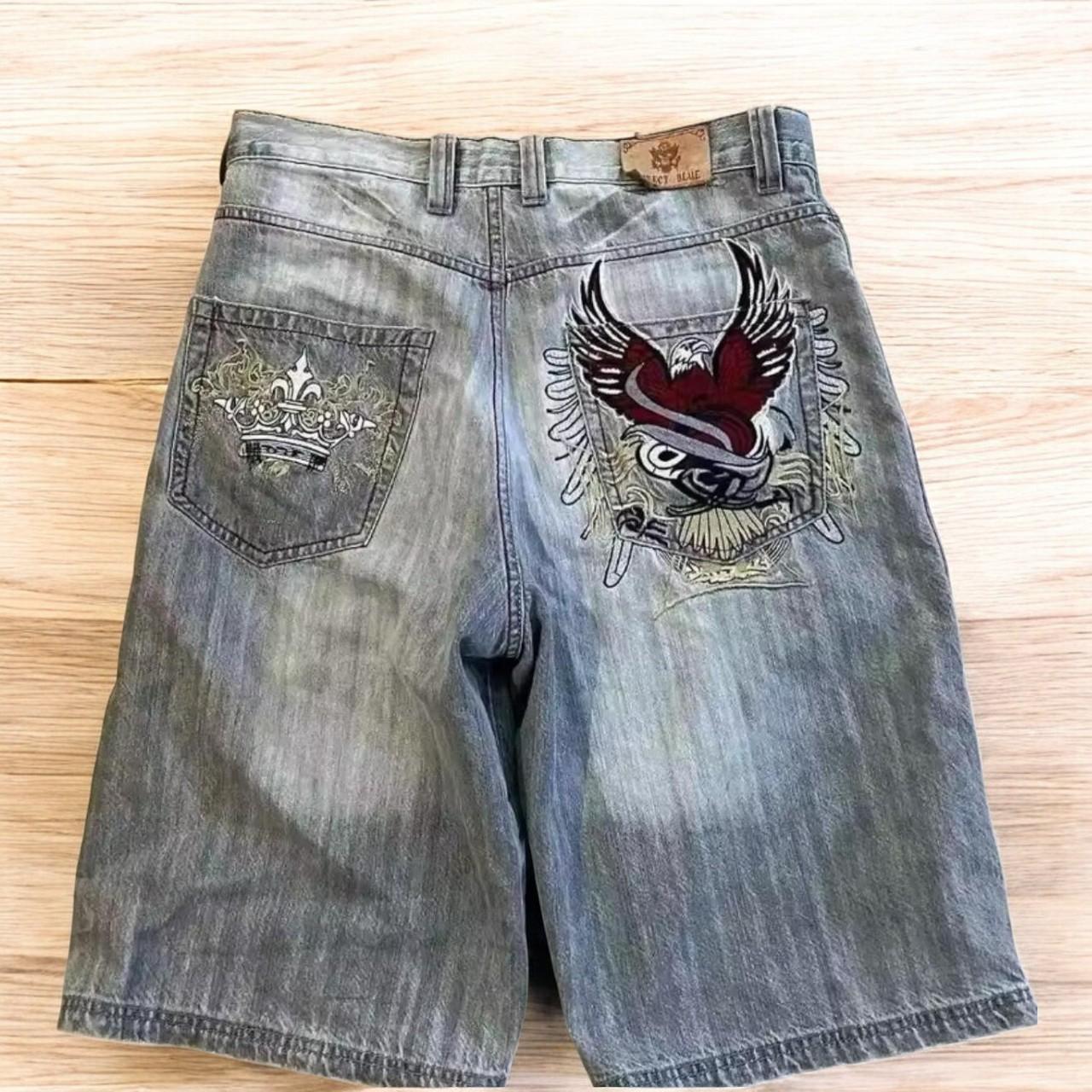 Goth Print Jorts Emo/grunge vibes | Unisex fit DM... | Depop