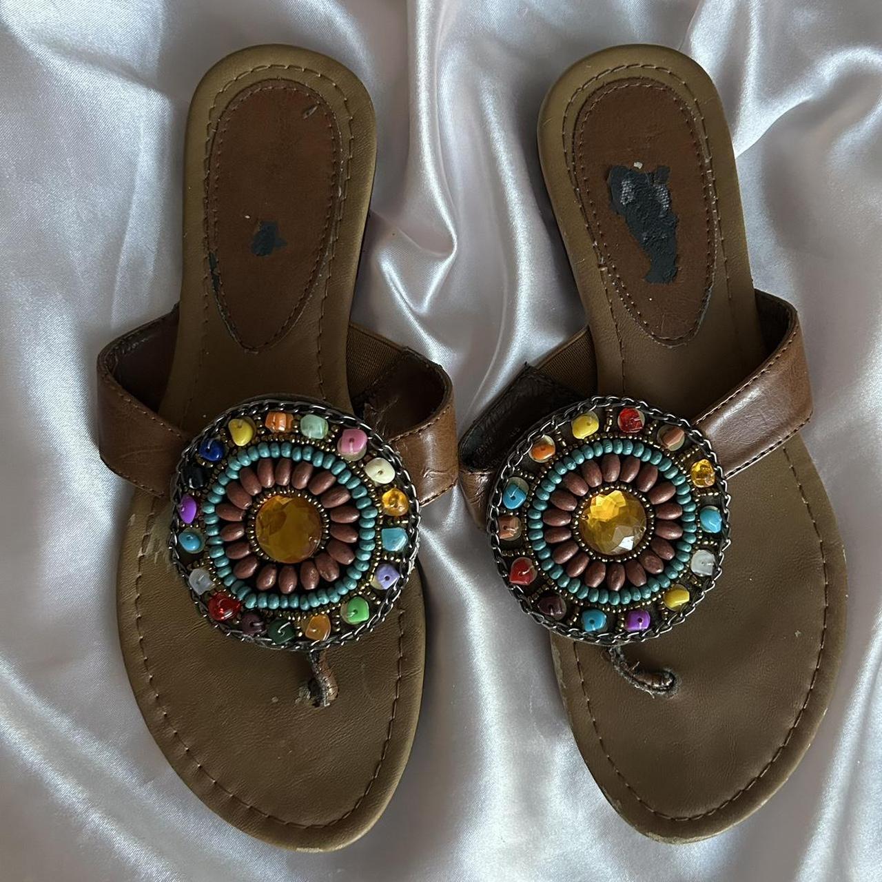 colorful sandals size 7 - minor wear pictured 👠🩴👡 - Depop