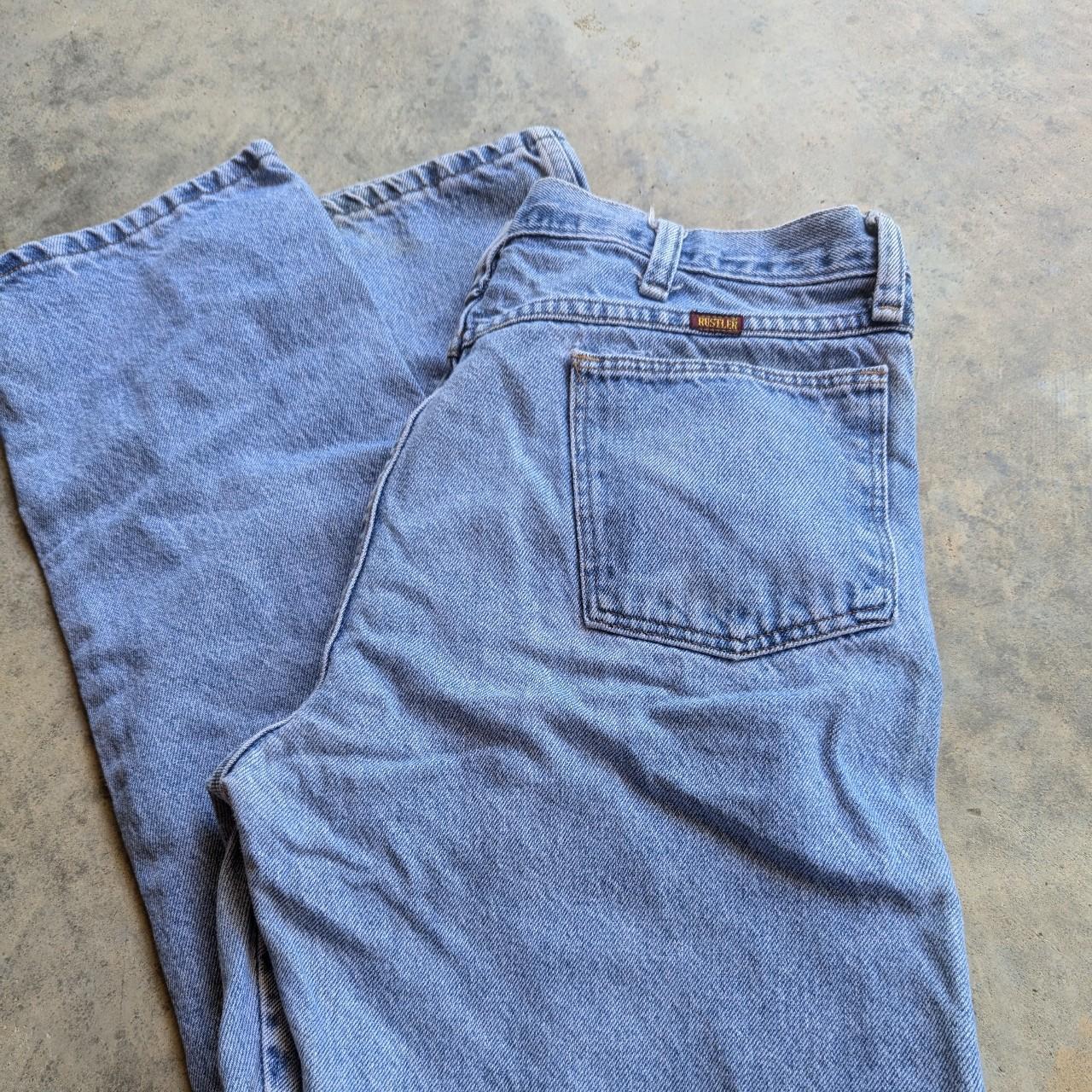 Vintage Rustler jeans Light wash 34×32 Small... - Depop