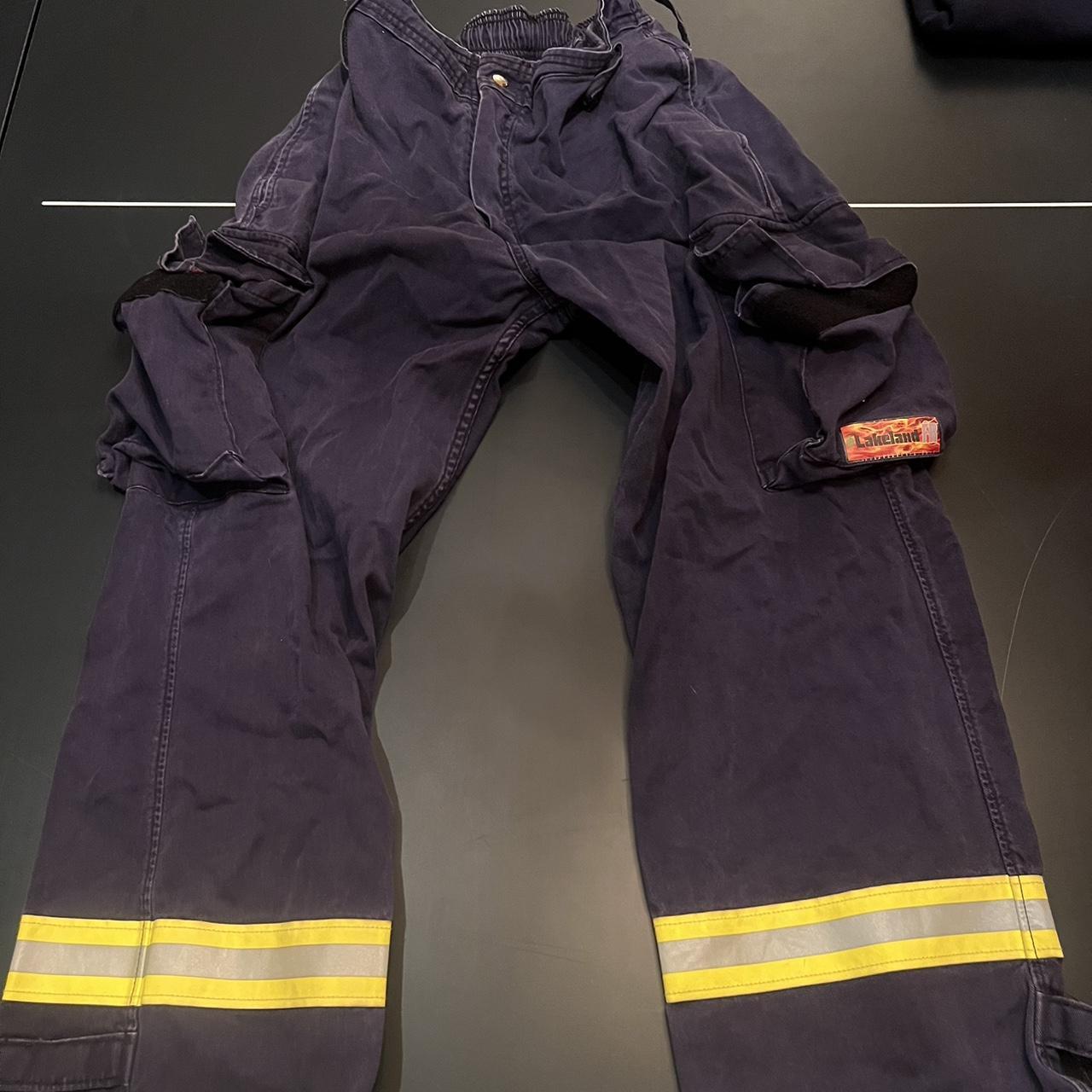 INSANE vintage fire fighter pants Wide legs with... - Depop