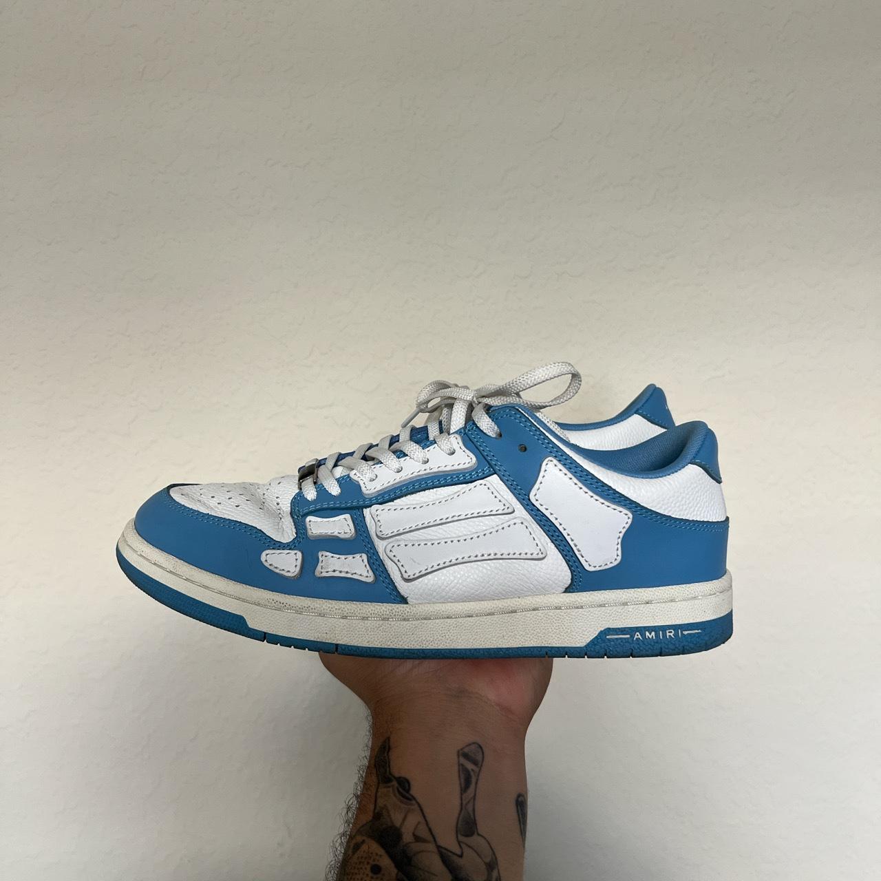 Mike Amiri Skeleton Bone Low Tops - Blue & White... - Depop